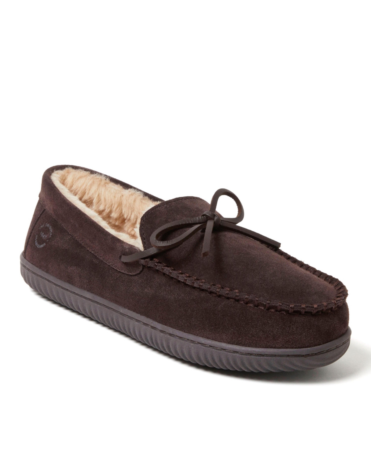 Click here for Dearfoams Mens Douglas Genuine Suede Moccasin Hous... prices