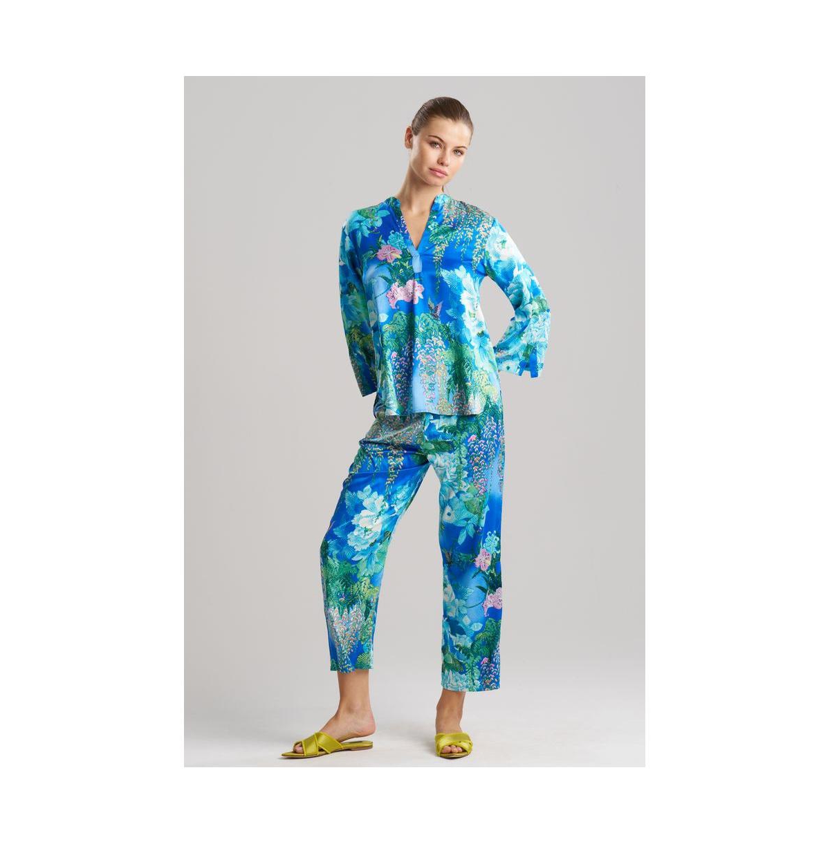 Click here for Natori Womens Wisteria Garden Pj Set - Blue/green prices
