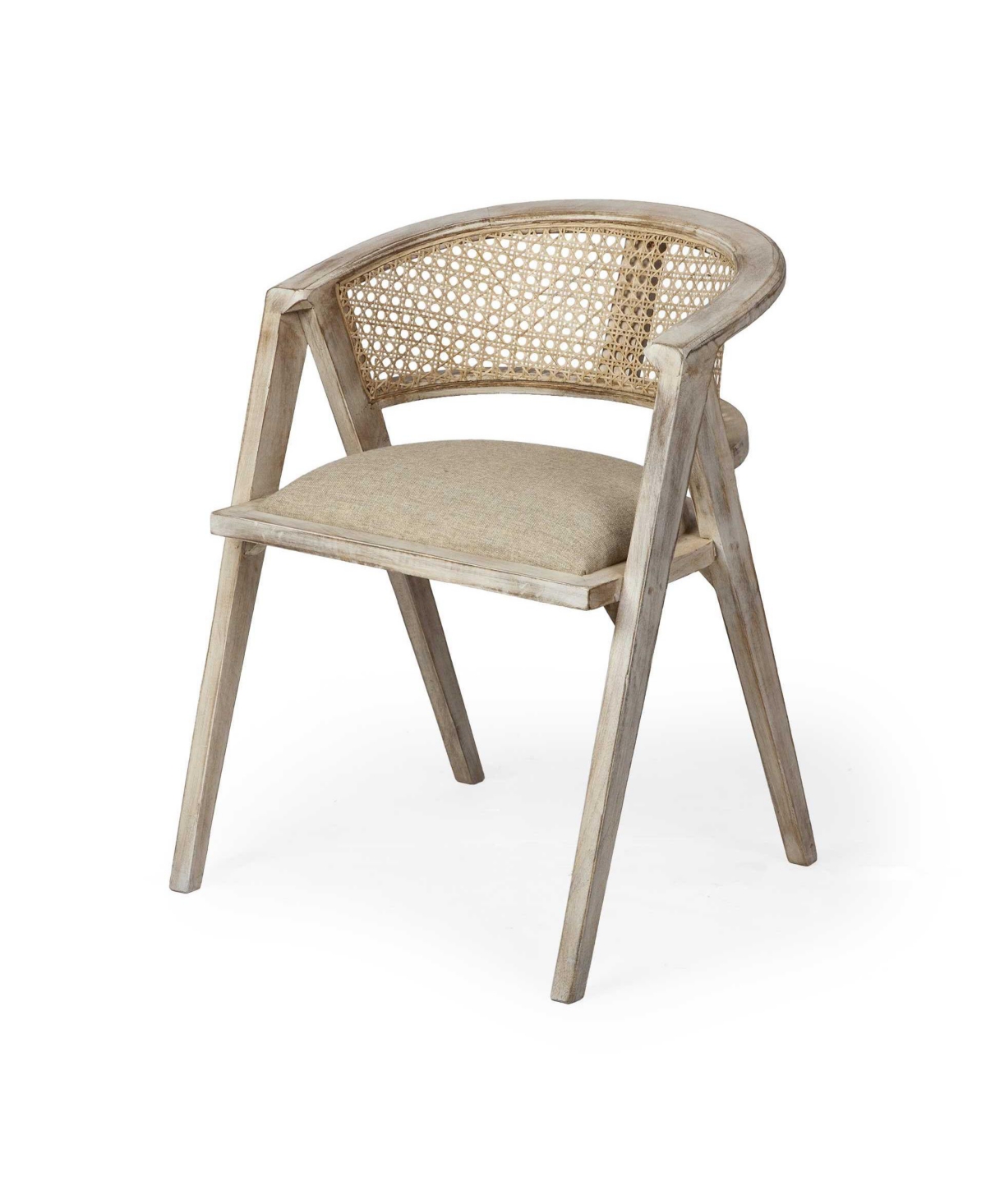 Click here for Curved Back Linen Upholstered Dining Arm Chair for... prices