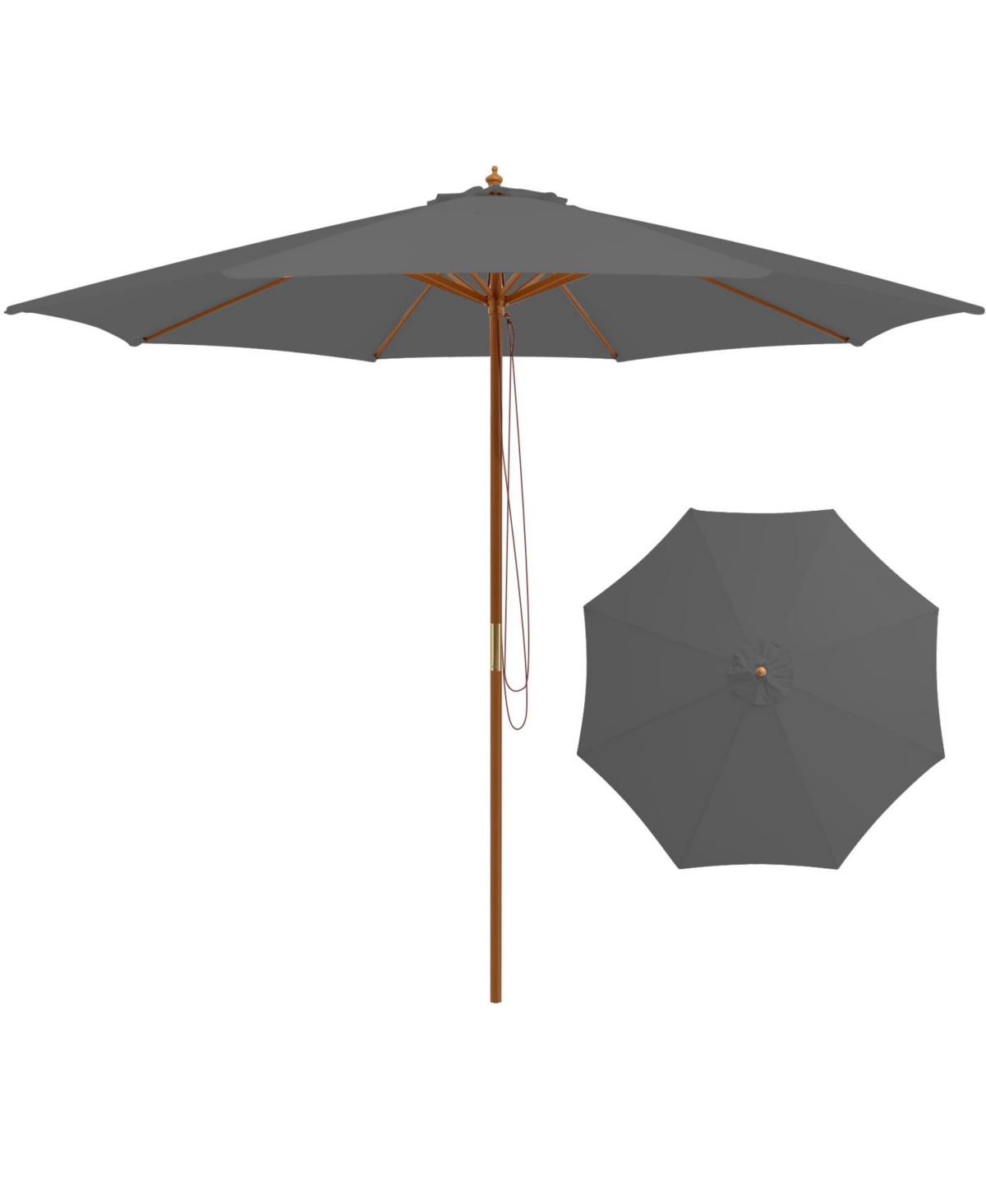 Click here for Gymax 10FT Wooden Market Table Umbrella Pulley Sun... prices