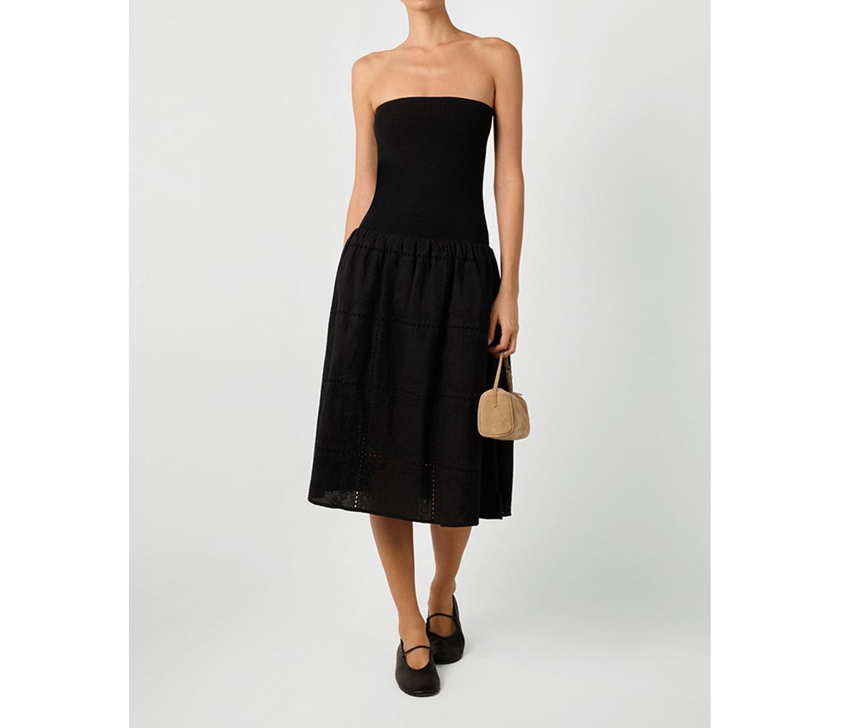 Click here for WeWoreWhat Womens Ribbed Cotton Midi Dress - Black... prices