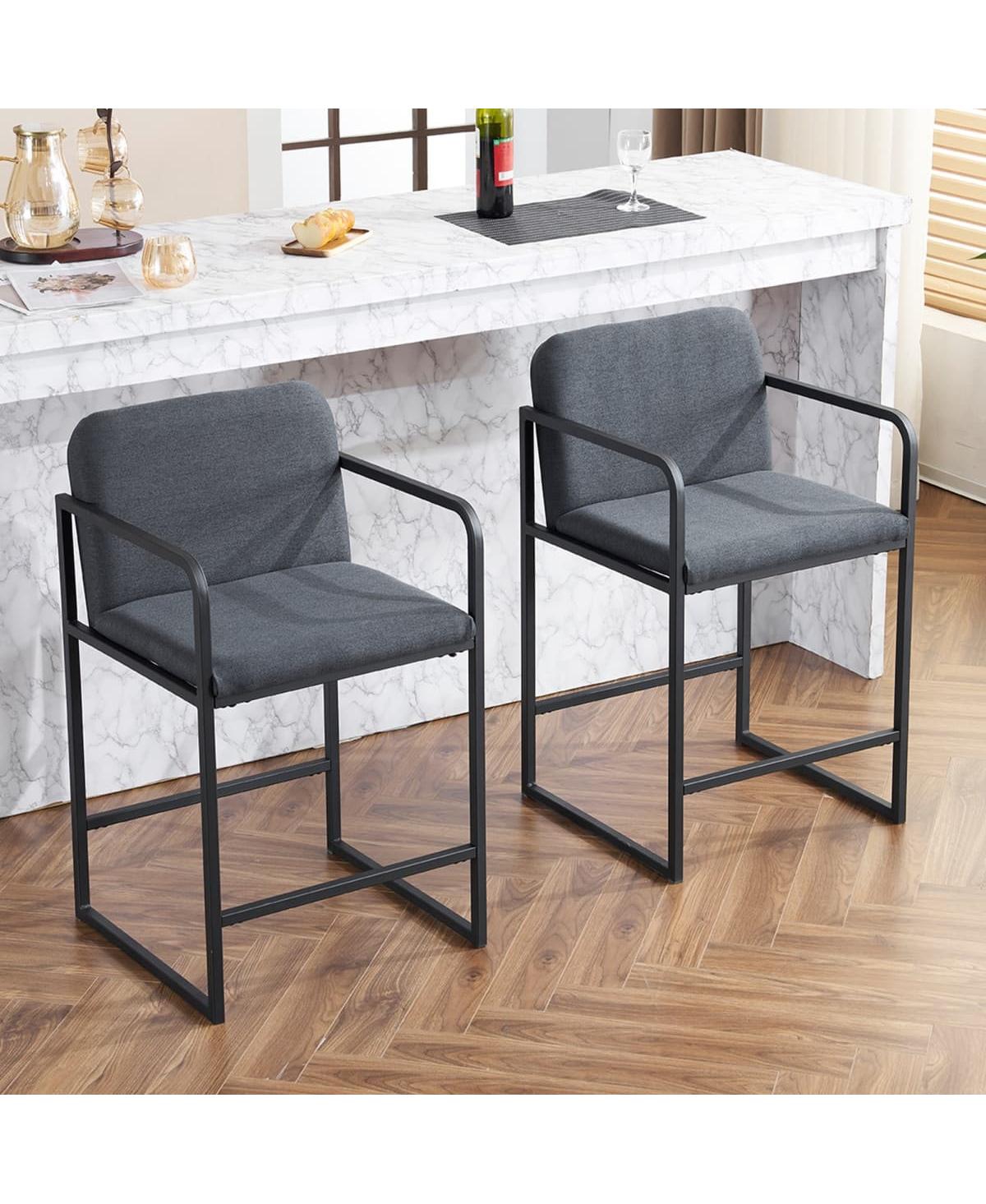 Click here for Set of 2 Modern Counter Height Bar Stools with Met... prices