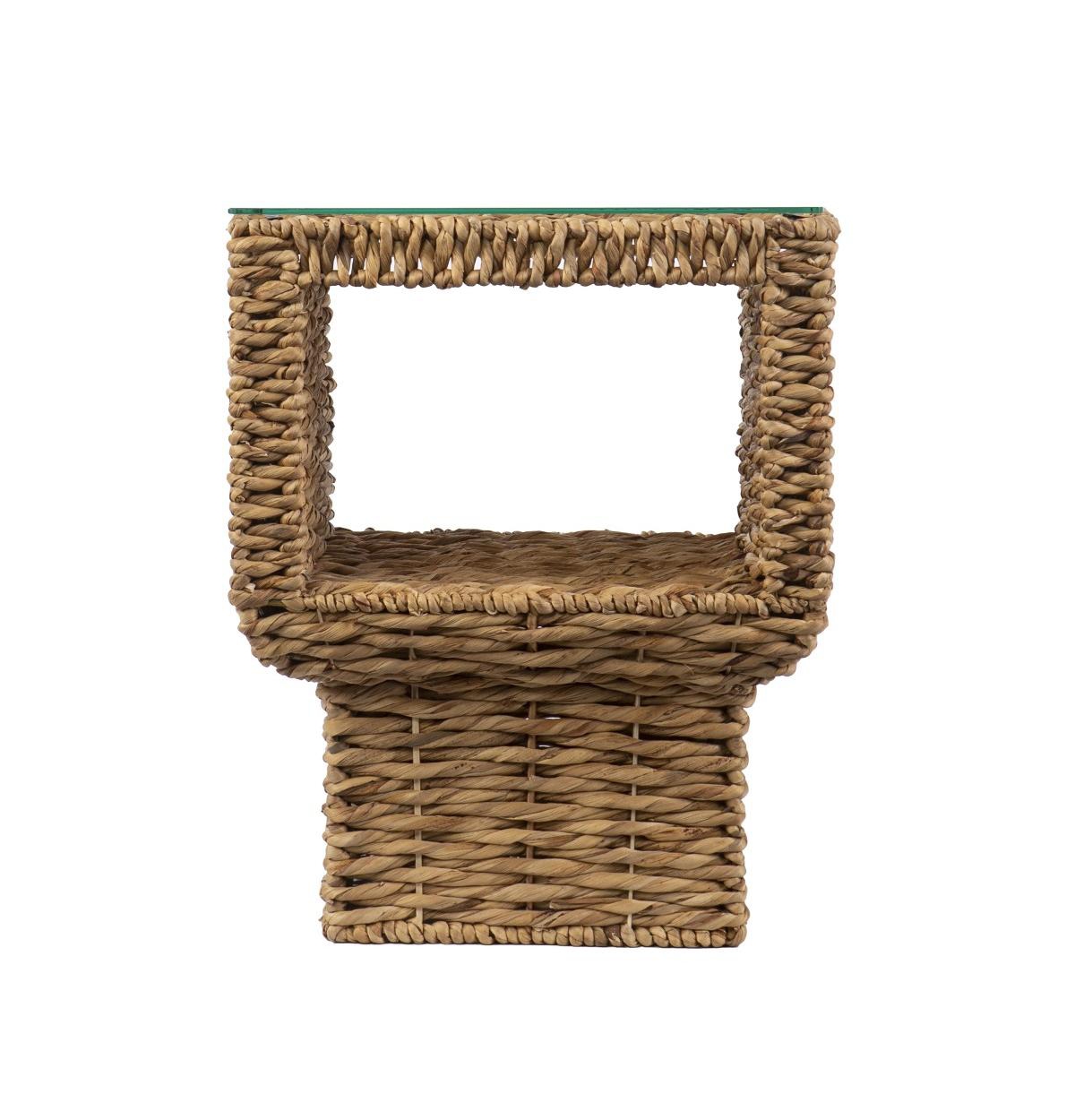 Click here for Square End Table with Glass Top and Rattan Wicker... prices
