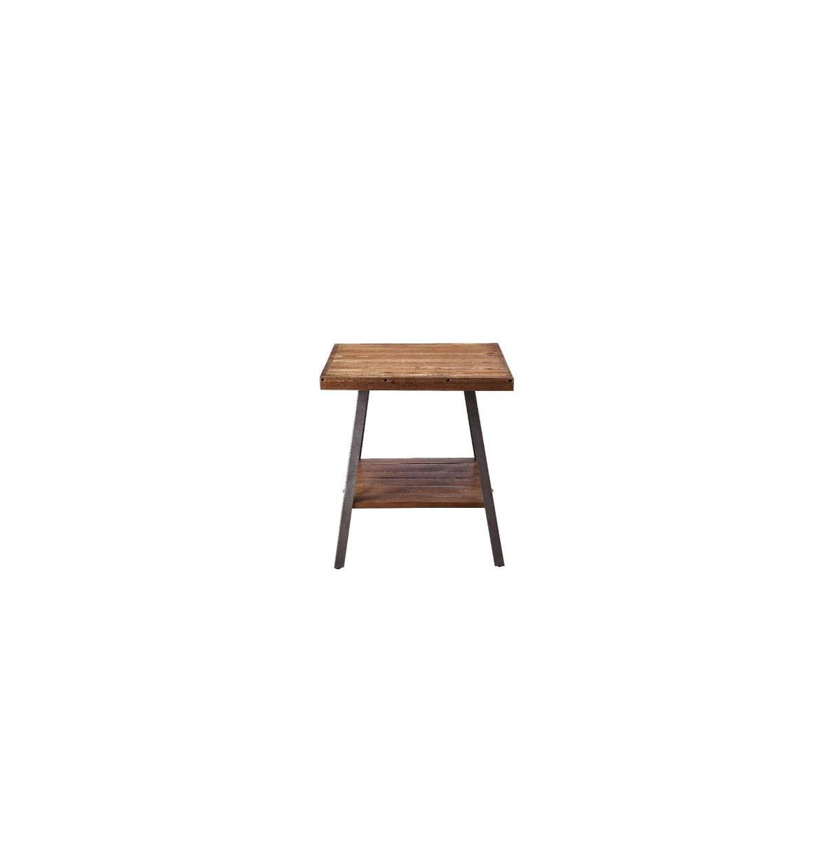 Click here for Sleek Wood Grain Rectangular End Table with Open S... prices