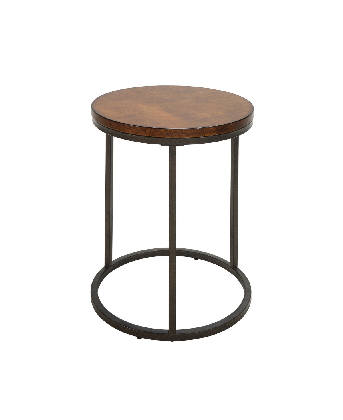 Click here for Wood and Iron Round Accent Table – Industri... prices