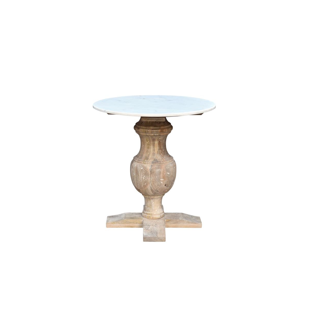 Click here for Round Marble Top End Table with Solid Wood Legs &#... prices