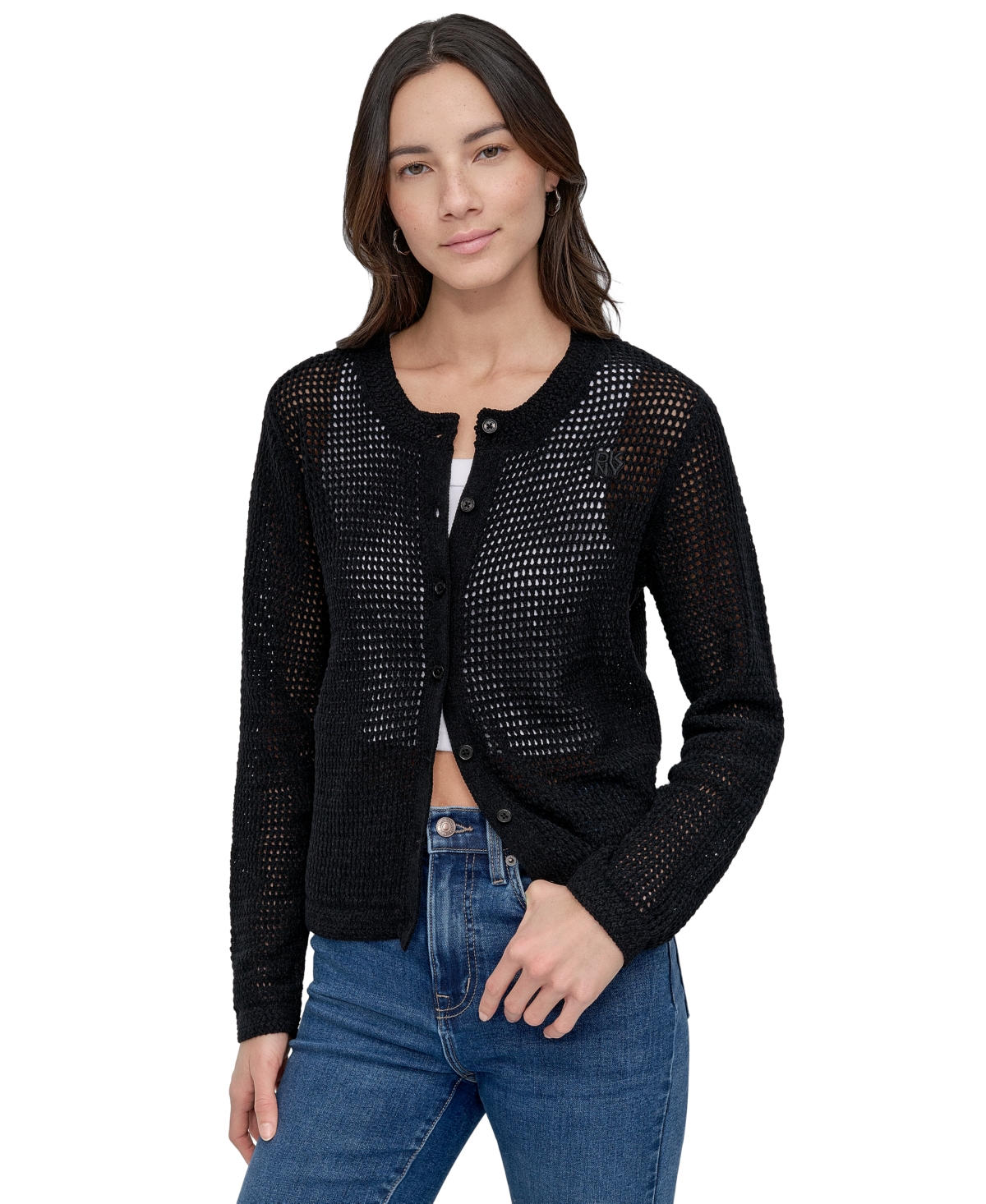 Click here for Dkny Jeans Womens Baby Chenille Open-Stitch Long-S... prices