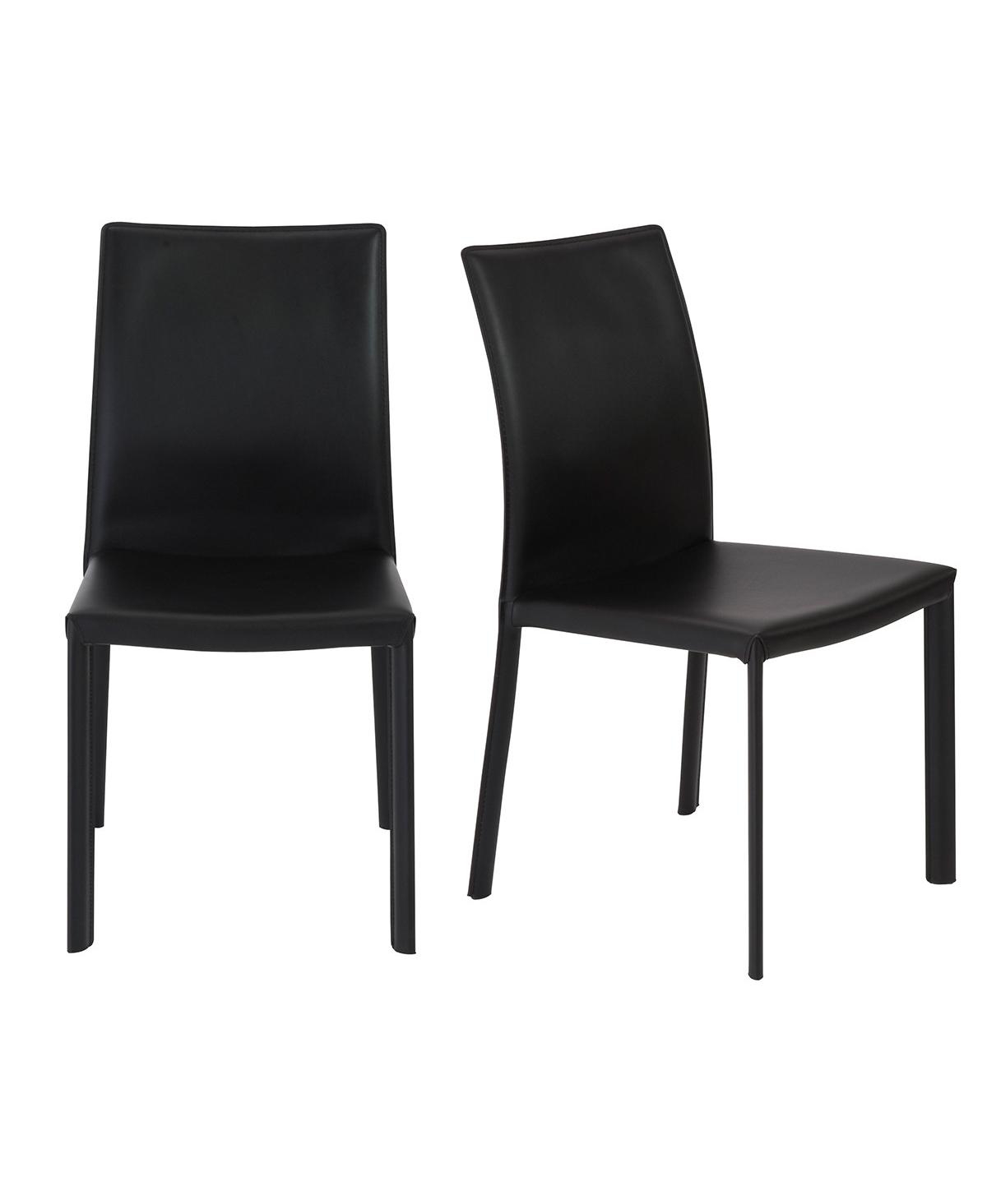 Click here for Set of 2 Dining Side Chairs with Padded Seats - Bl... prices