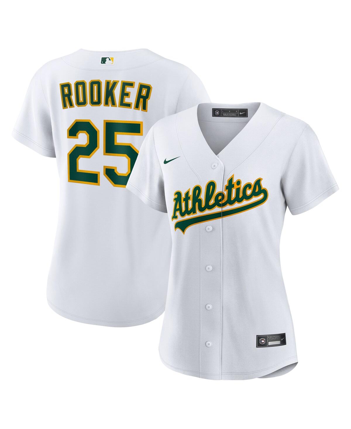 Click here for Nike Womens Brent Rooker White Athletics Home Repl... prices