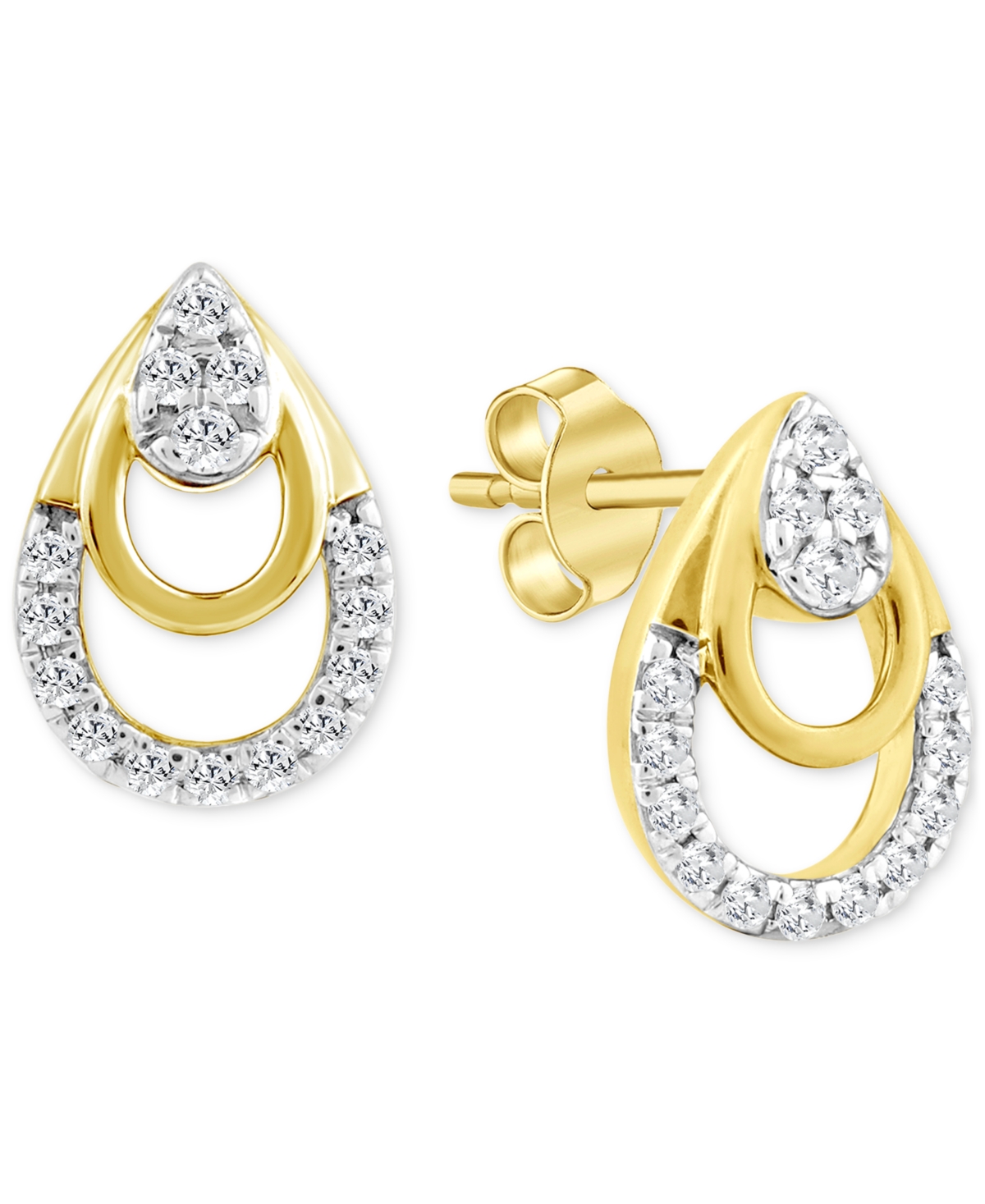 Click here for Diamond Triple Pear Openwork Earrings (1/8 ct. t.w... prices