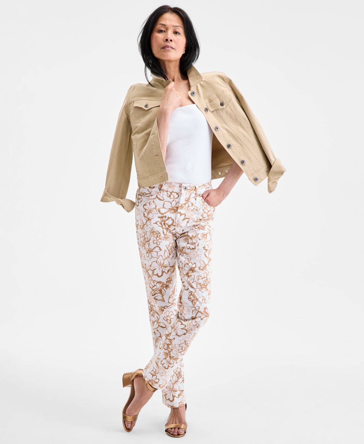 Click here for Style & Co Womens Straight-Leg High Rise Twill Pan... prices