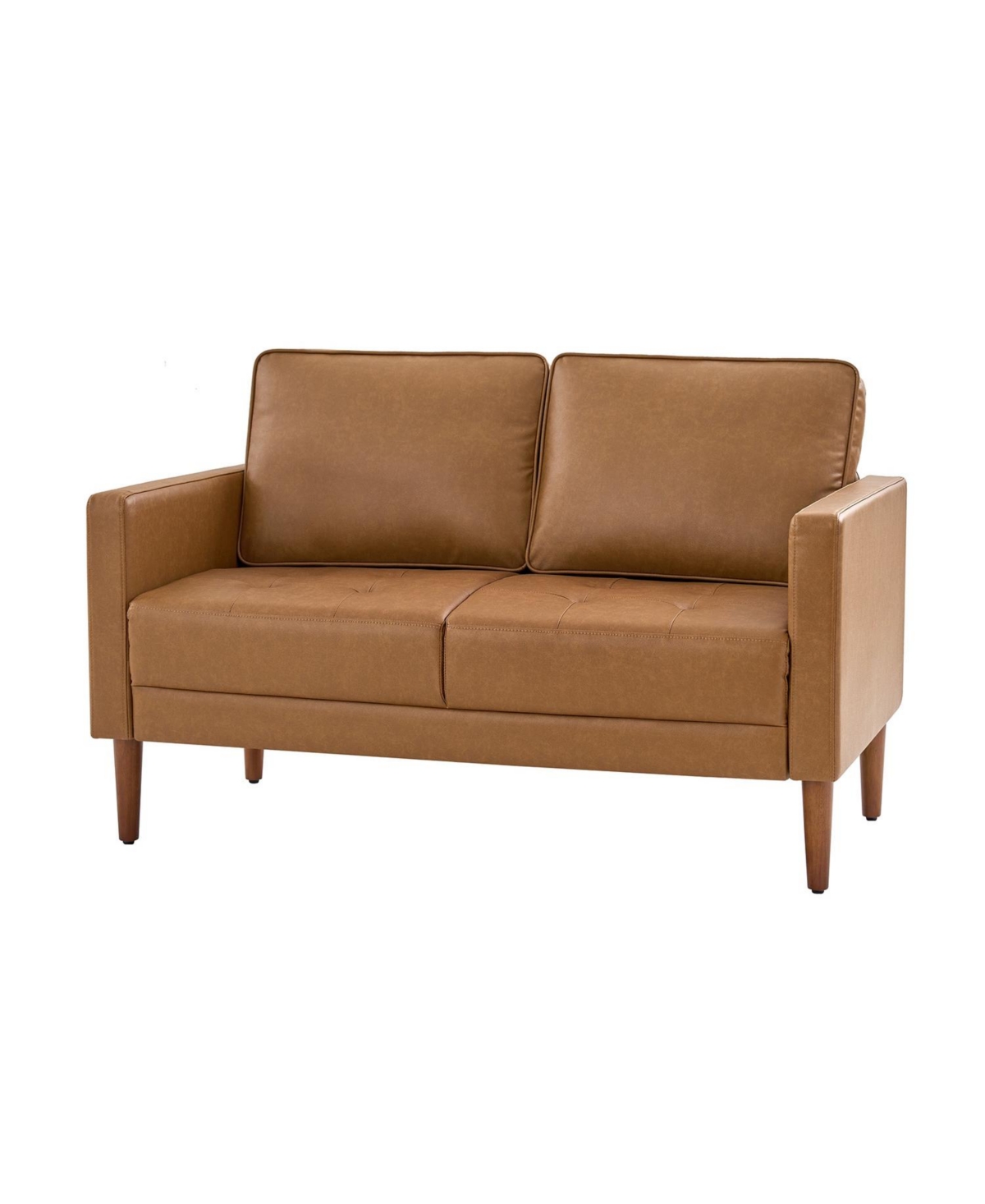 Click here for Drake Mid-century Modern Faux Leather Sofa with Mo... prices