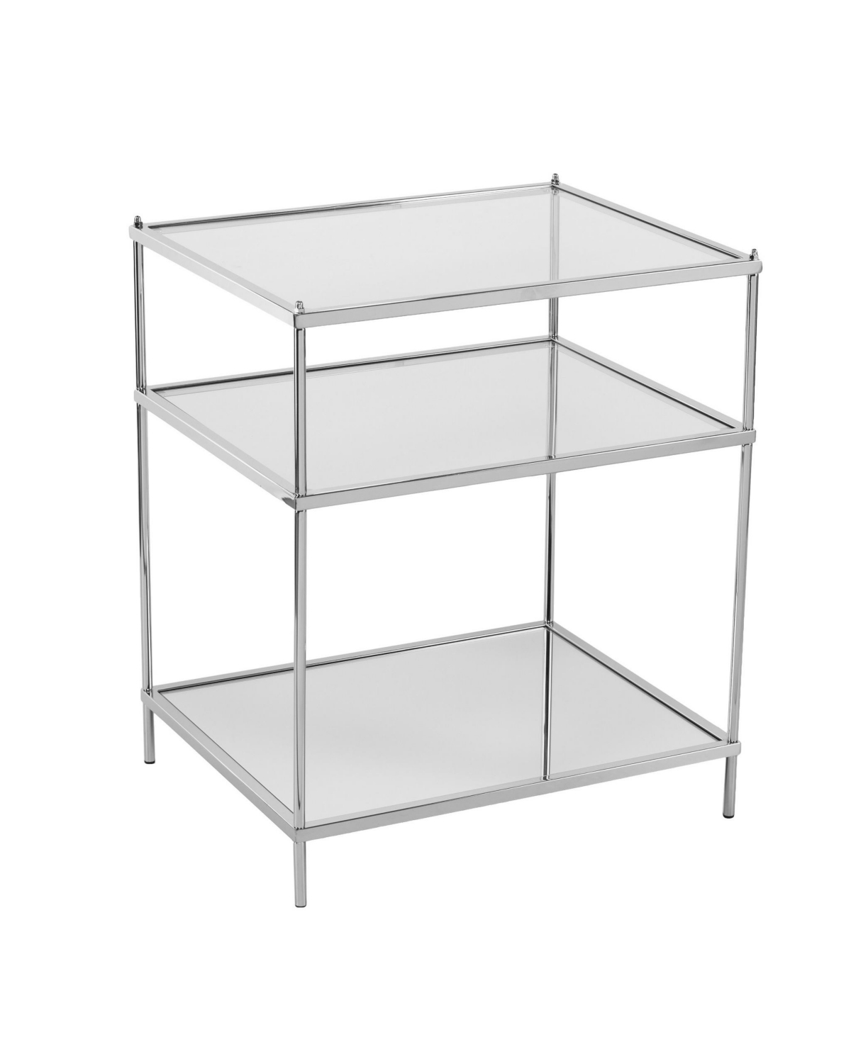 Click here for End Table with Glass Top and Mirrored Shelf for Mo... prices