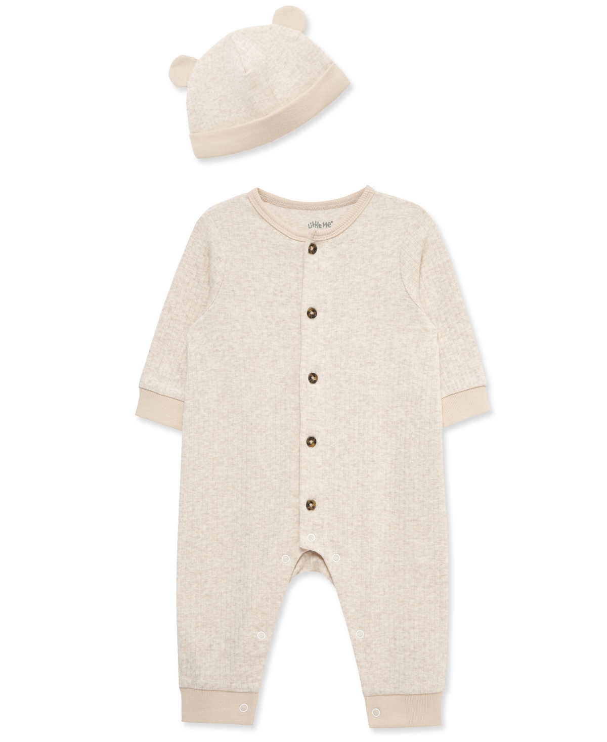 Click here for Little Me Baby Button-Down Coverall & Hat Set - Be... prices
