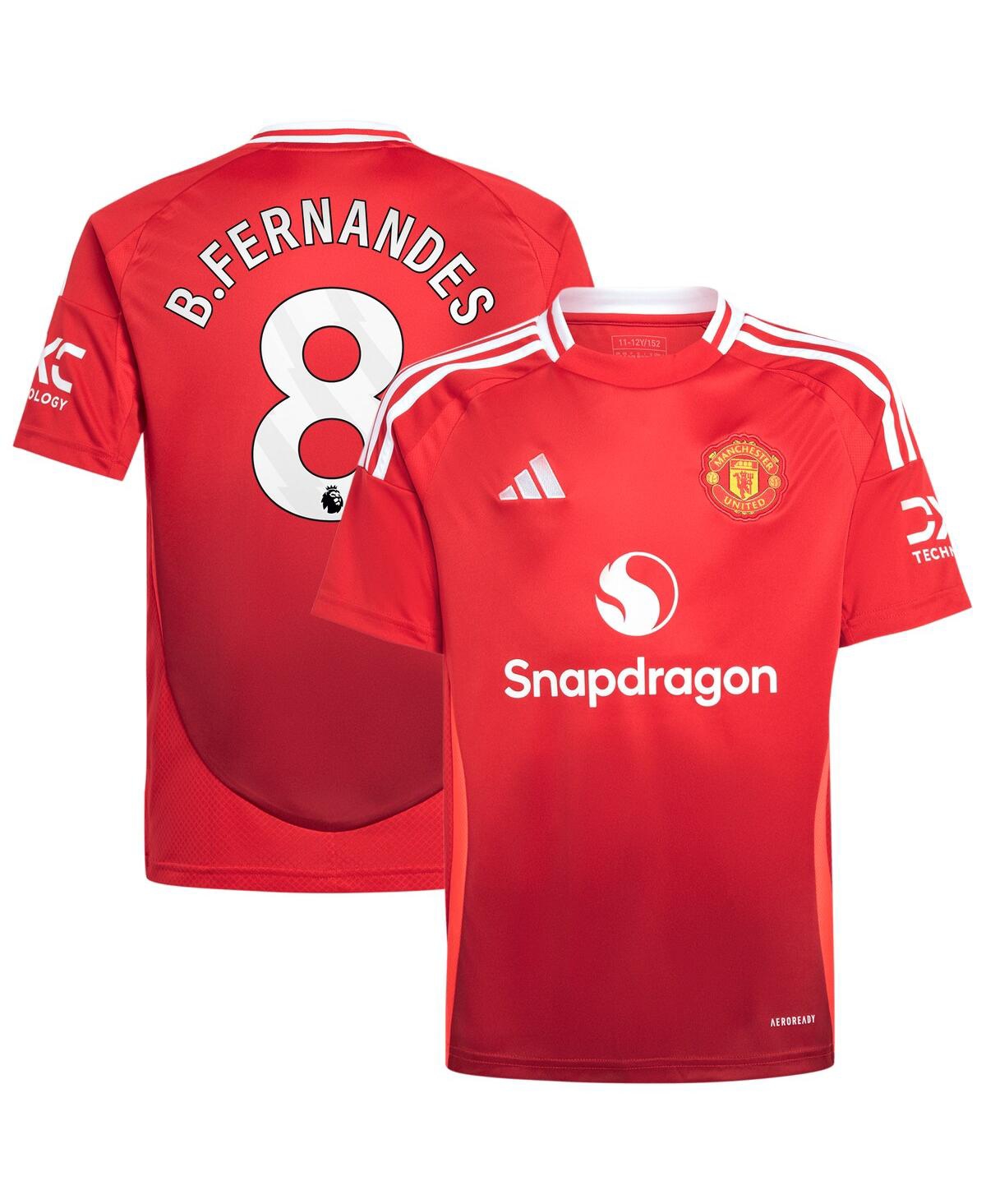 Click here for Adidas Big Boys and Girls Bruno Fernandes Red Manc... prices