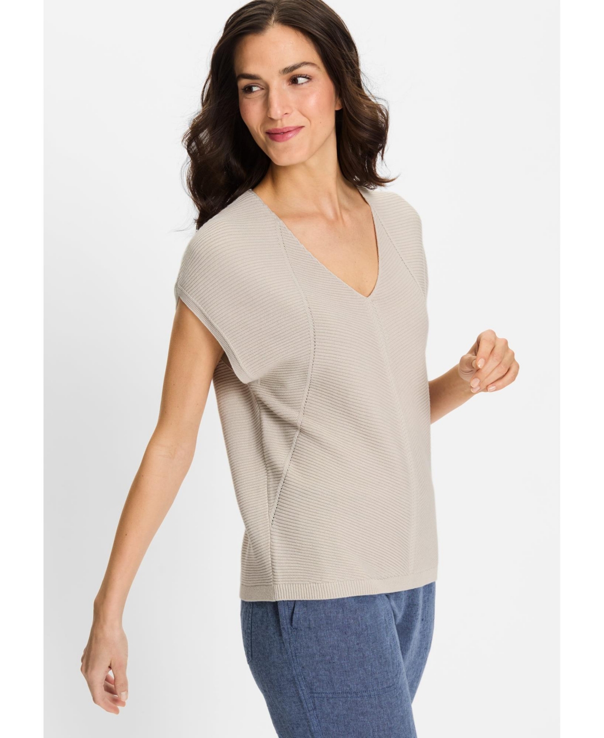Click here for Olsen Womens Sleeveless Rib Knit Pullover - Light... prices