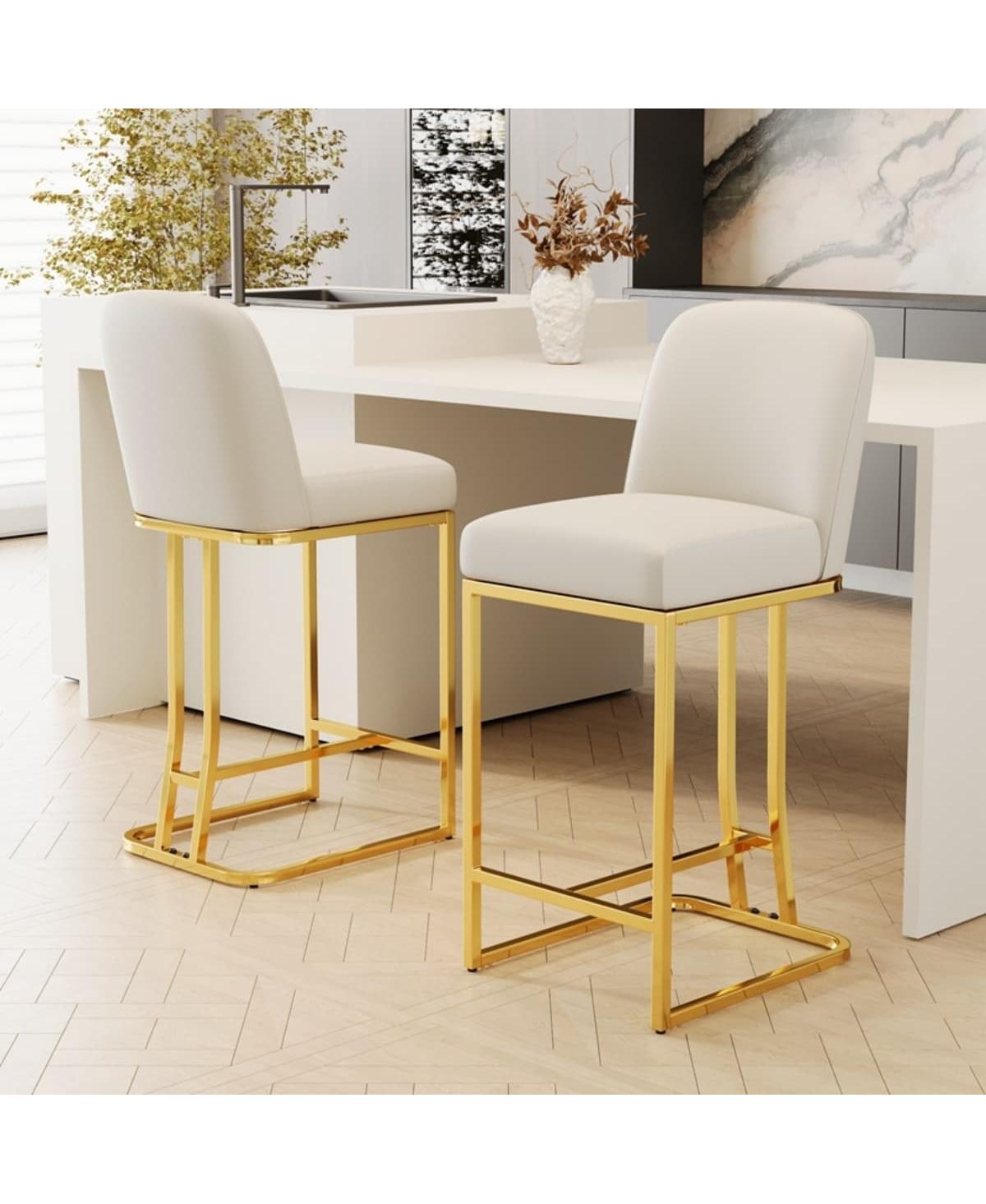Click here for Set of 2 Upholstered Counter Height Bar Chairs wit... prices