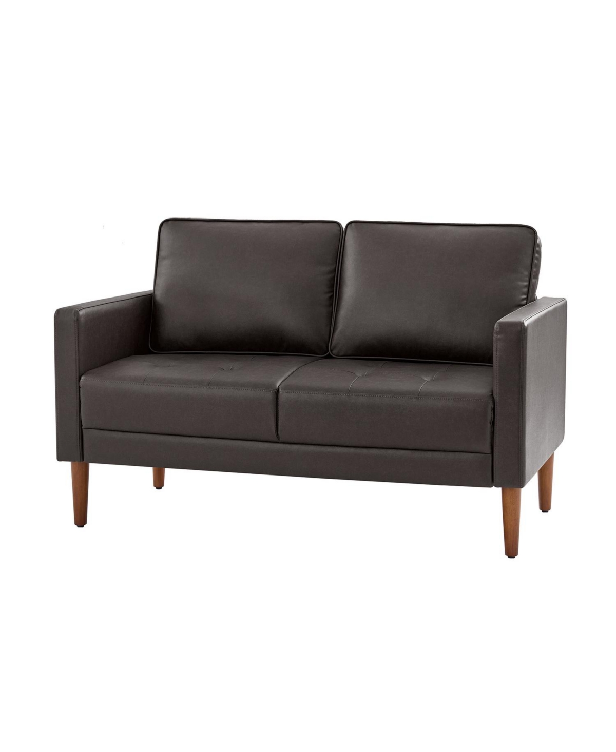 Click here for Drake Mid-century Modern Faux Leather Sofa with Mo... prices
