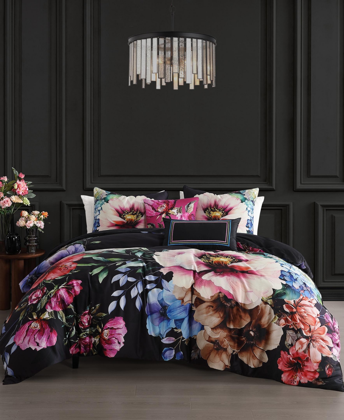 Click here for Bebejan Black Night Poppies Bedding 100 Cotton Sat... prices