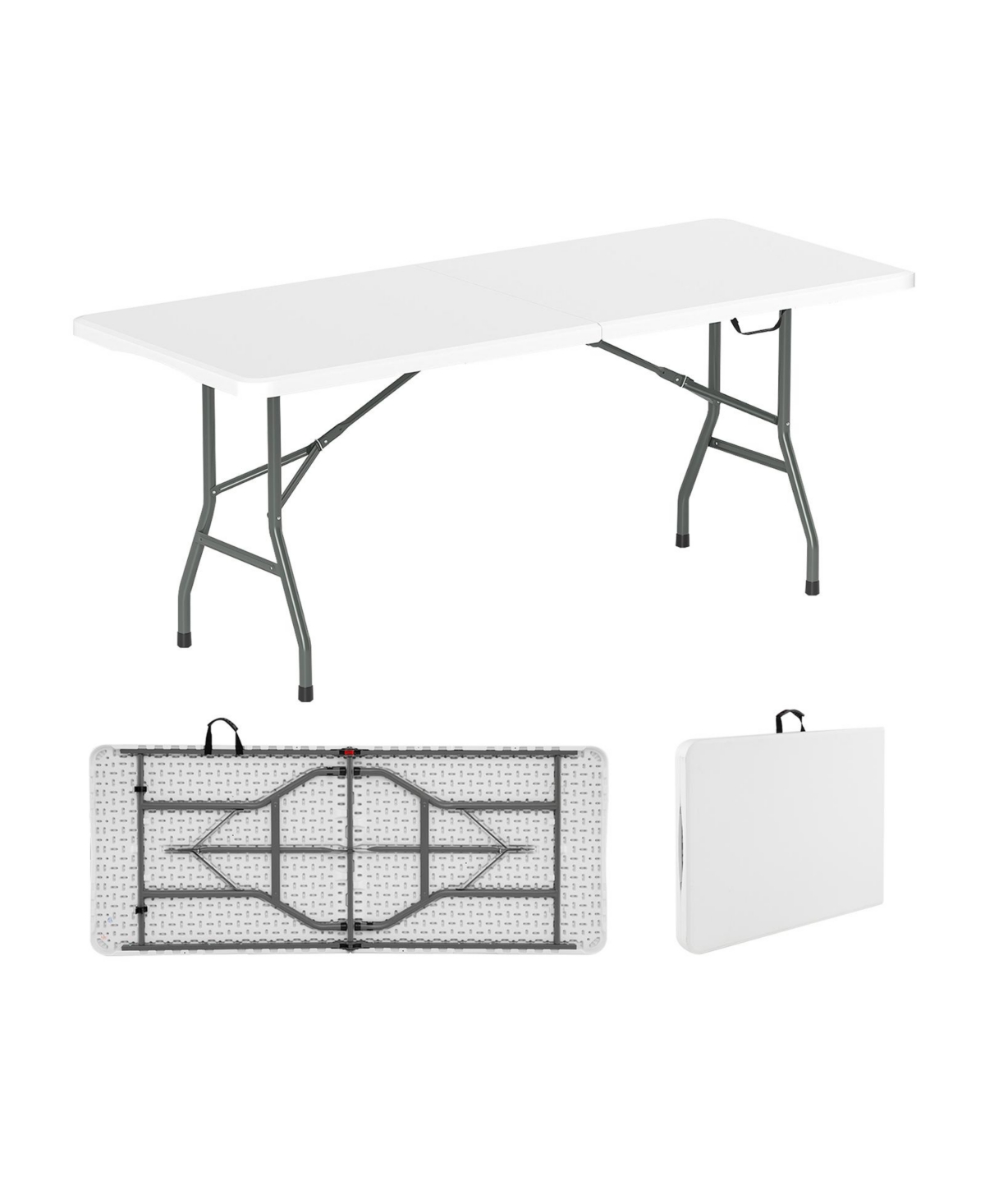 Click here for 6 ft Portable Folding Table 350 Lbs Fold-in-Half T... prices