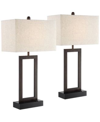 360 Lighting Todd Modern Table Lamps 30" Tall Set of 2 Bronze with USB ...