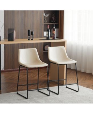 Streamdale Vintage Faux Leather Counter Stools (Set of 2) - Macy's