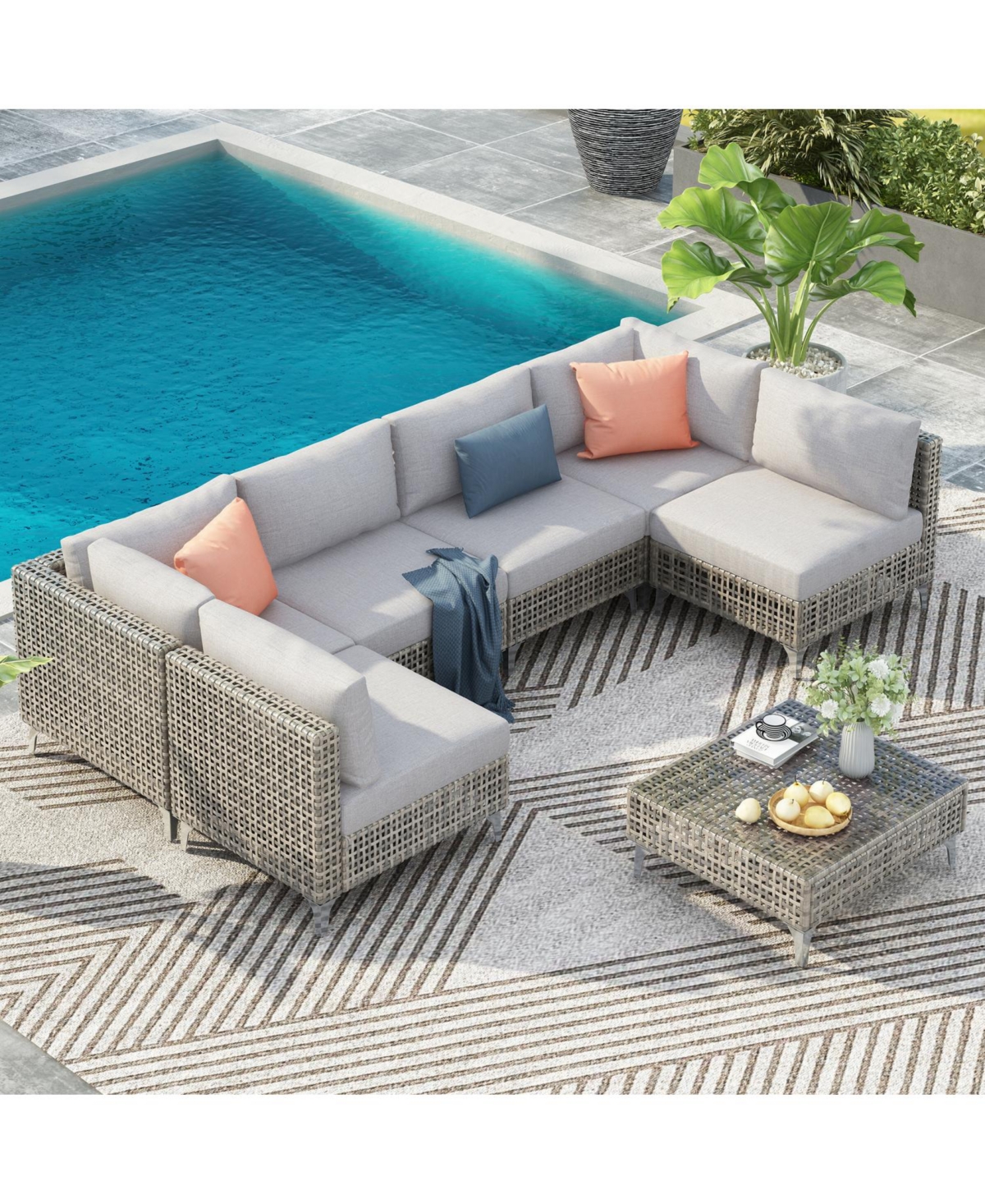 Click here for Streamdale Wicker Patio Set  Cushions & Table - Gr... prices