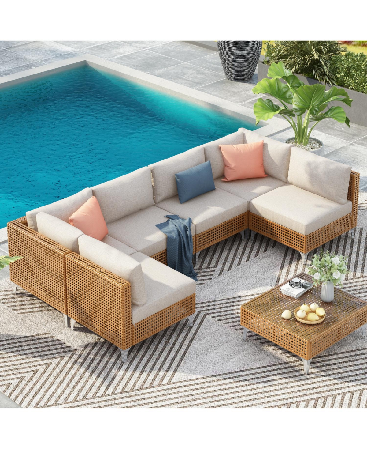 Click here for Streamdale Wicker Patio Set  Cushions & Table - Be... prices