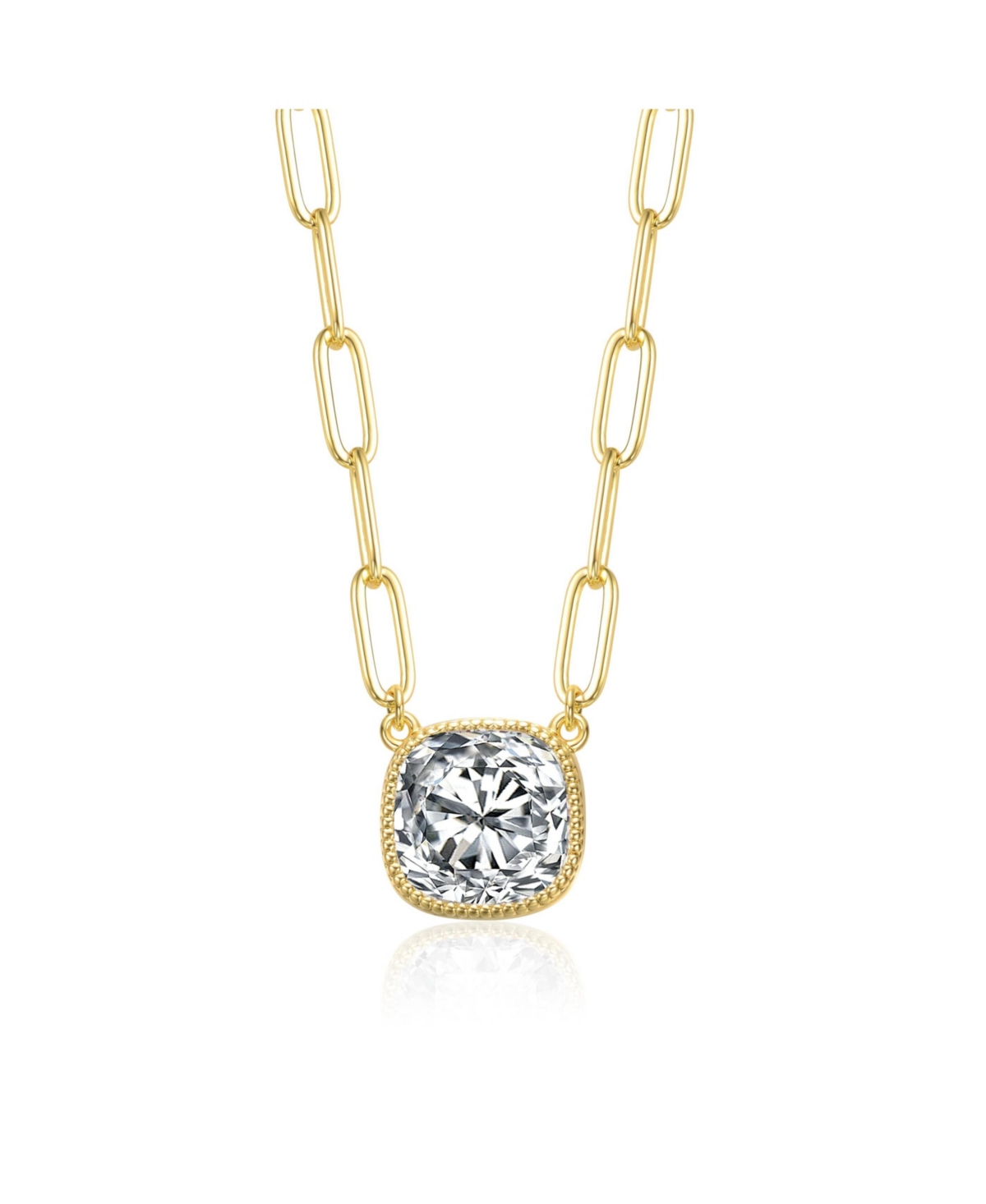 Click here for Square Bezel Set Clear Cubic Zirconia Solitaire Ne... prices