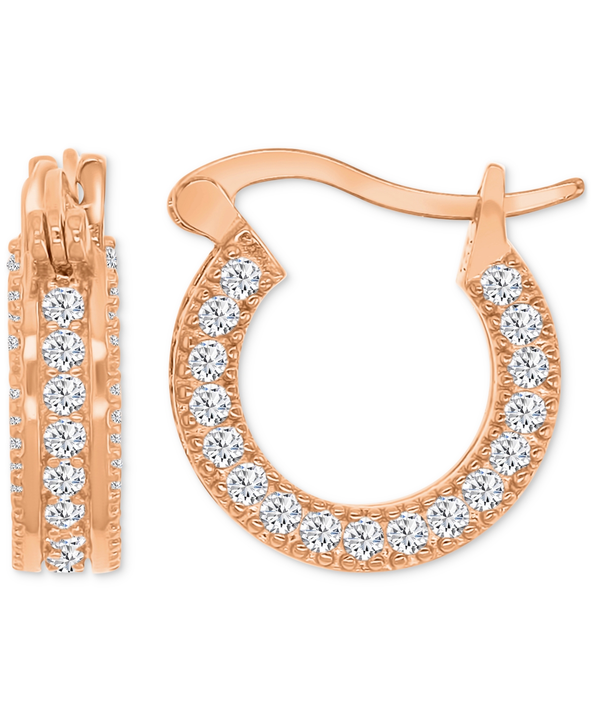 Click here for Cubic Zirconia Huggie Hoop Earrings in Sterling Si... prices