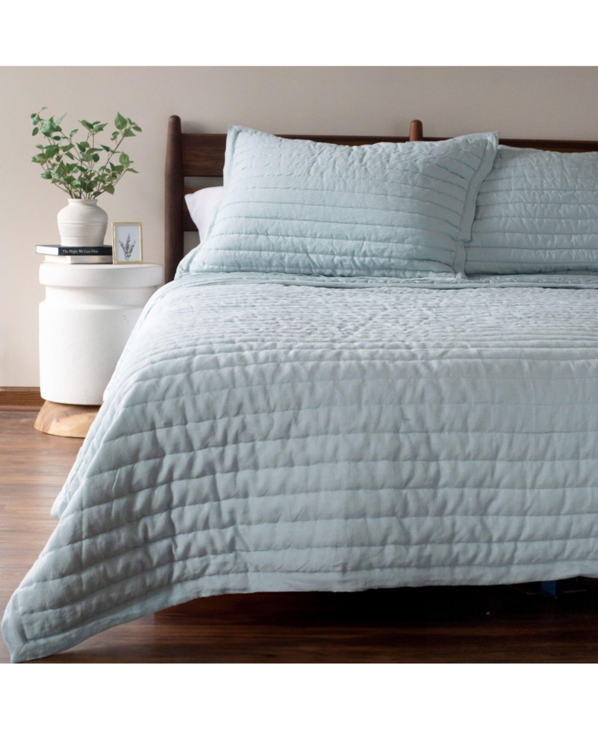 Click here for French Linen Channel Stitch Quilt & Sham Set - Kin... prices