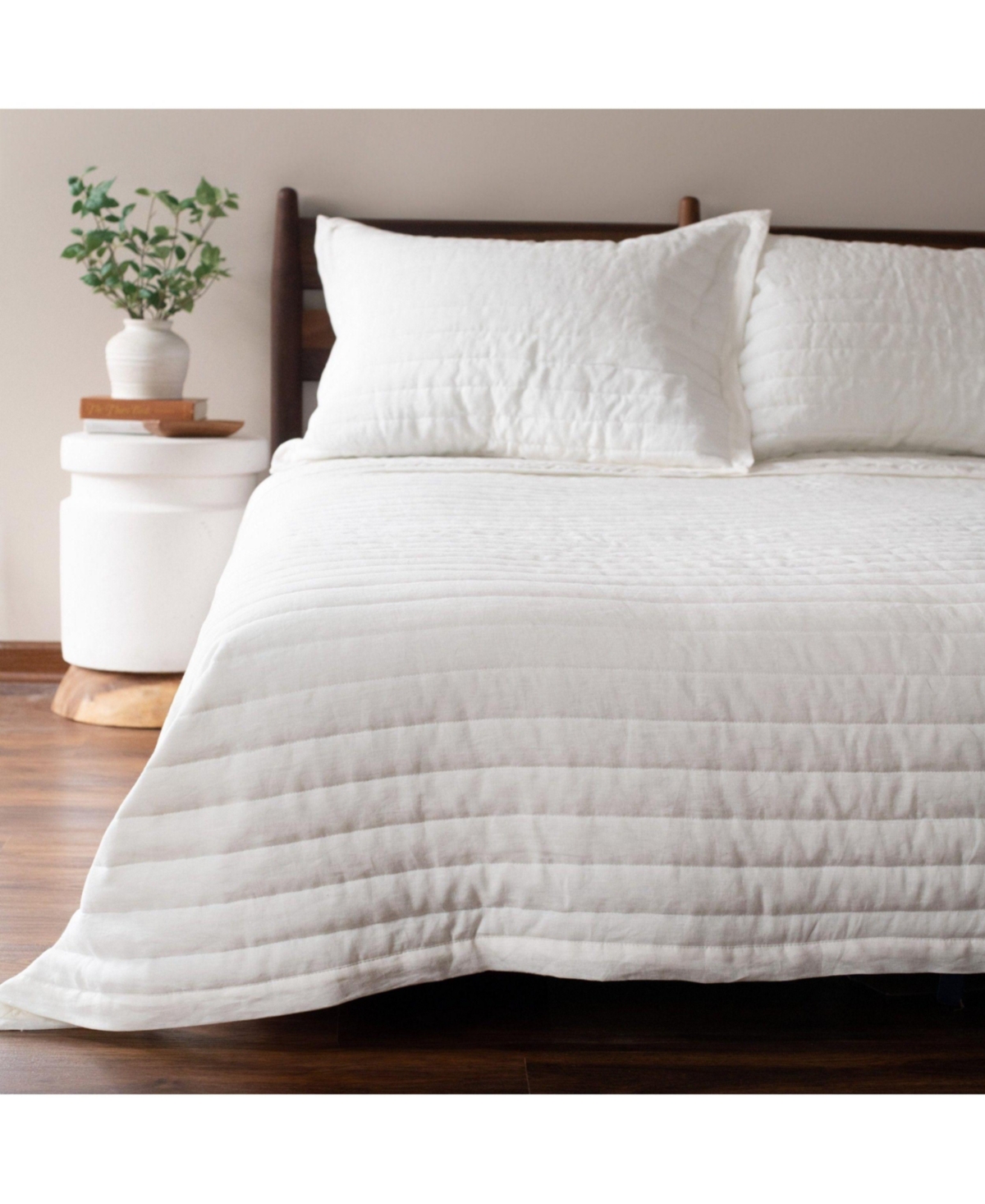 Click here for French Linen Channel Stitch Quilt & Sham Set - Kin... prices