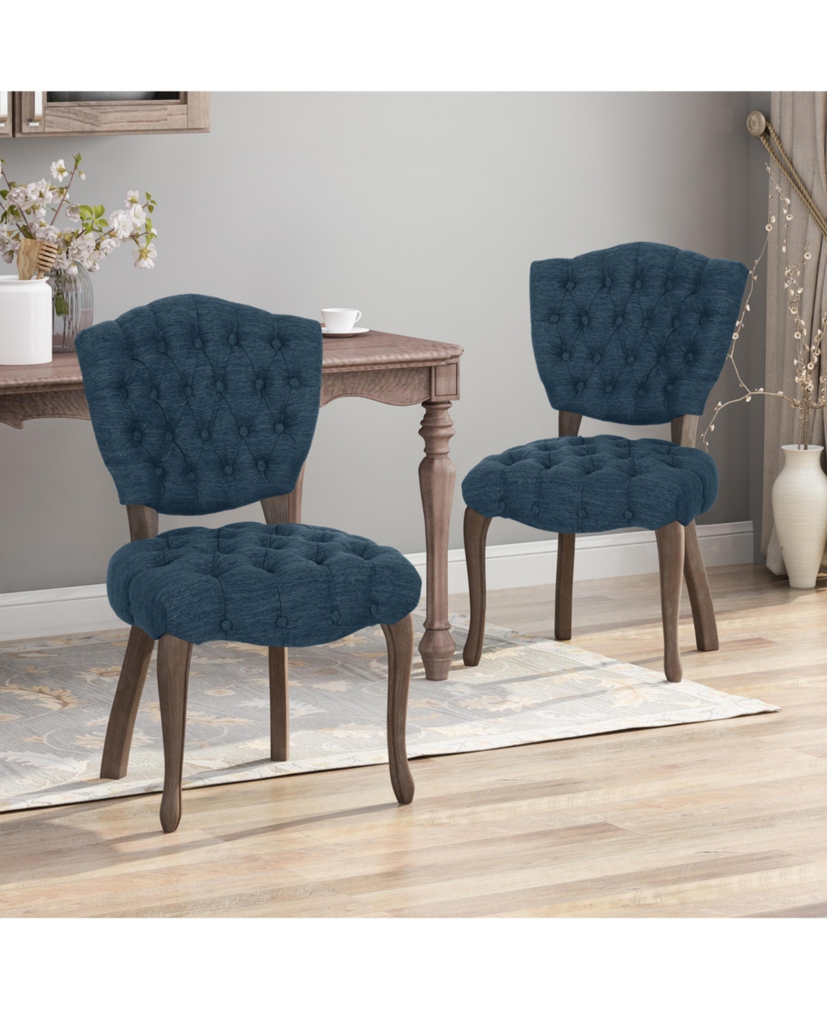 Click here for Traditional Button Tufted Dining Chair with Scroll... prices