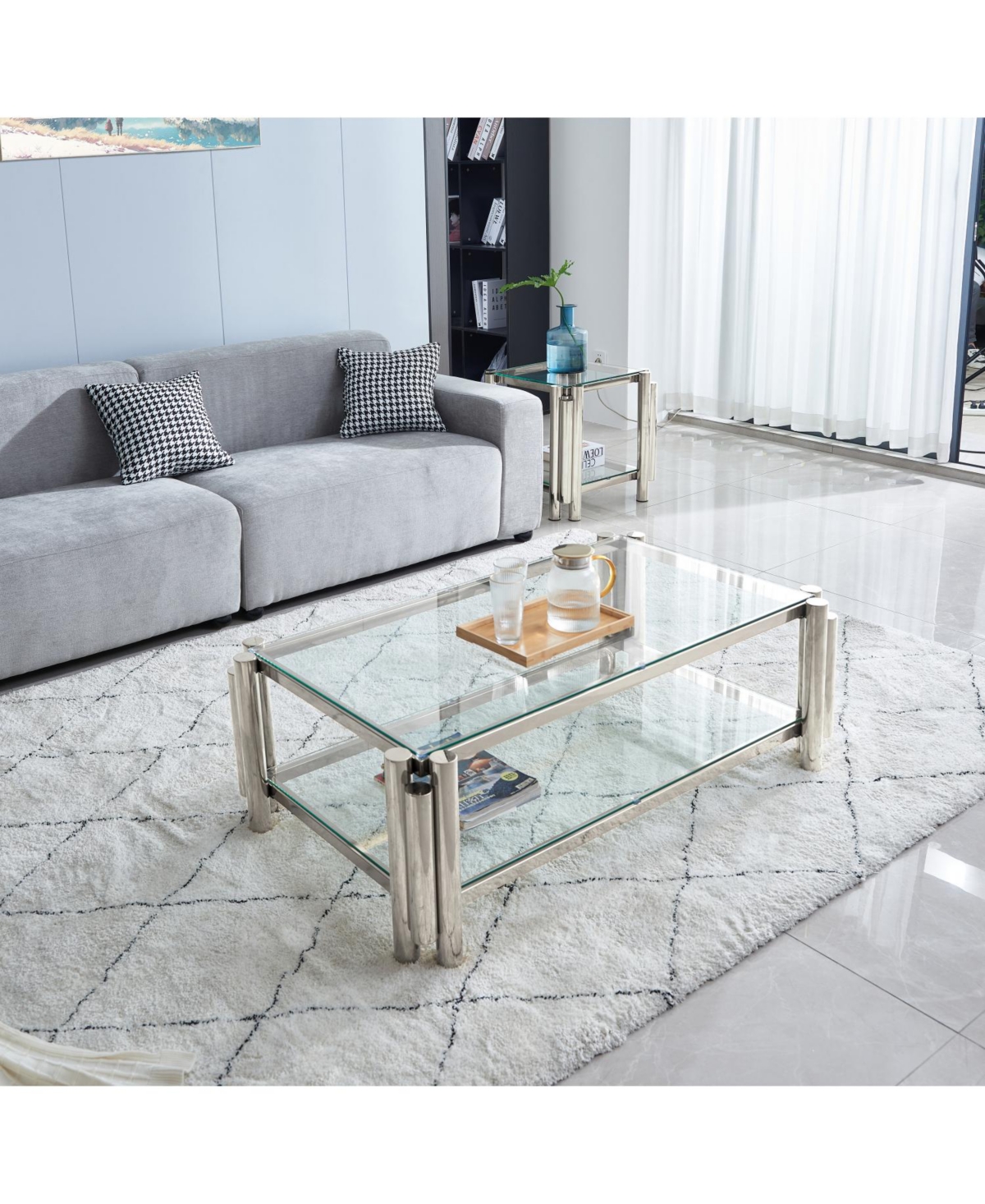 Click here for Streamdale 50" Stainless Steel Coffee Table w... prices