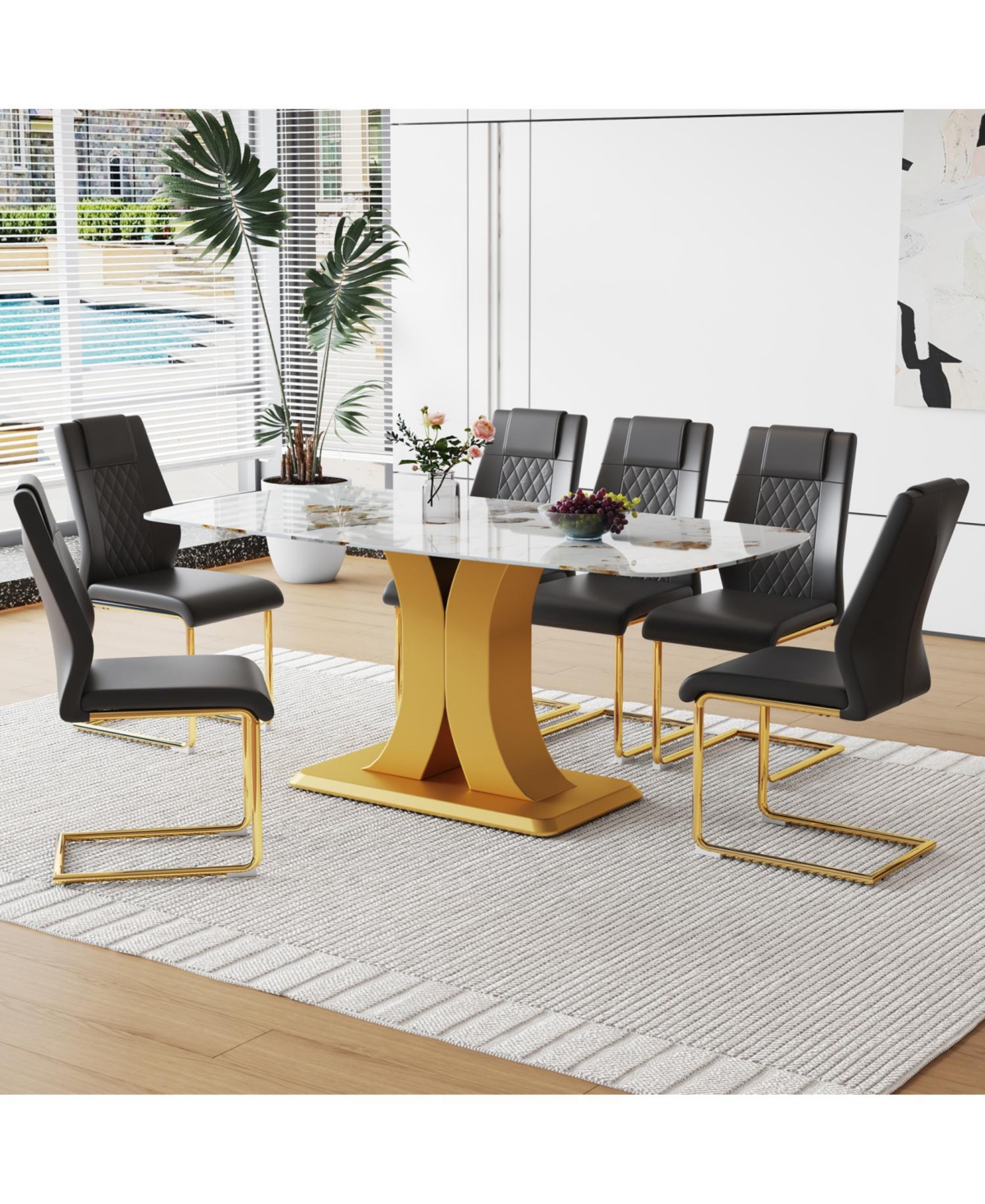 Click here for Streamdale 71" Pandora Glass Dining Set Table... prices