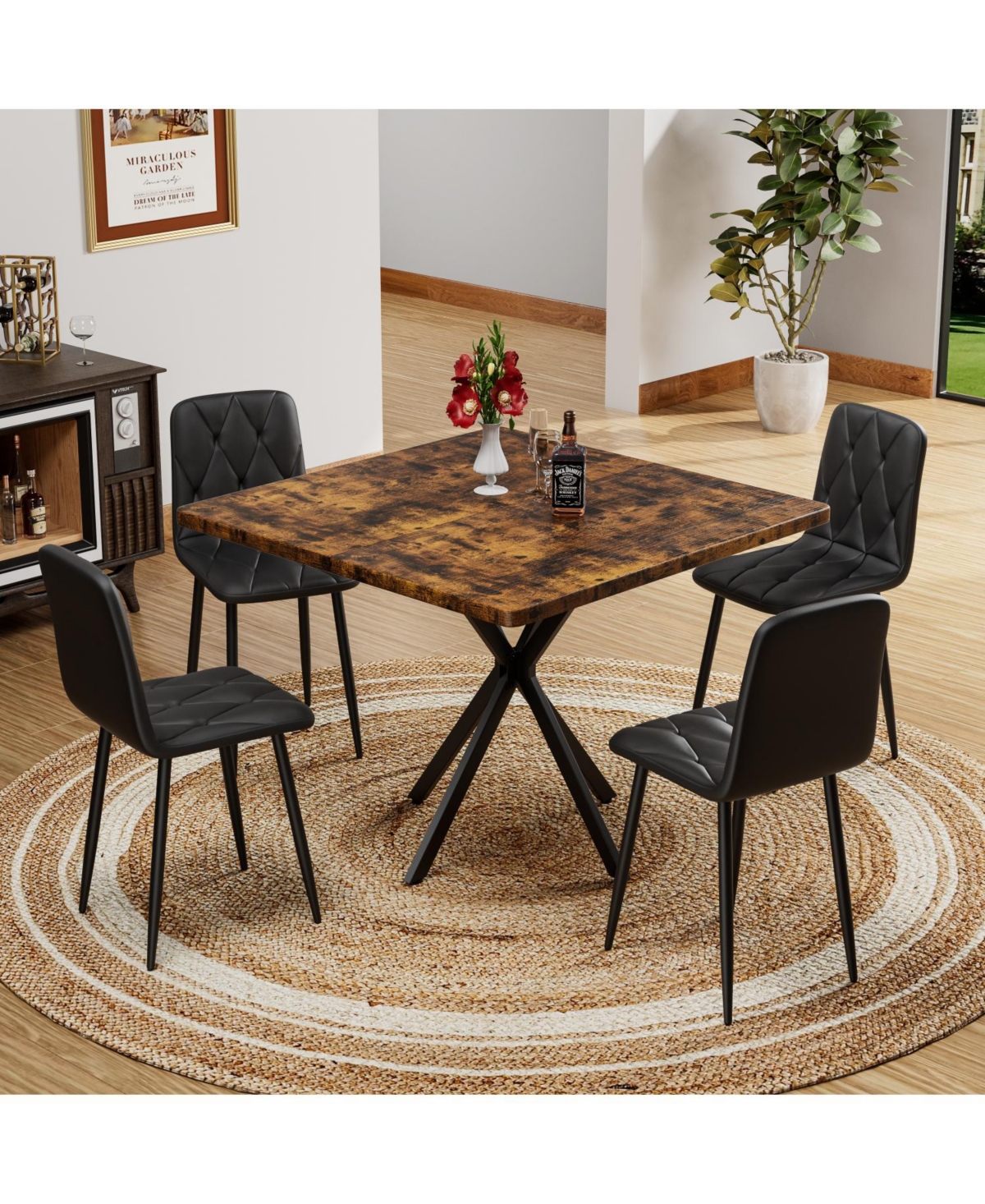 Click here for Streamdale Square Faux Marble Dining Table Set for... prices