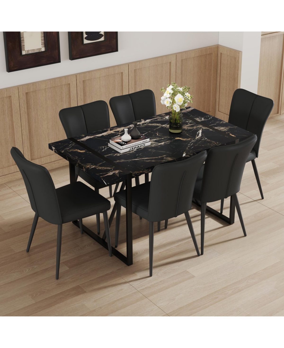 Click here for Streamdale Modern Marble Dining Set Table (55"... prices