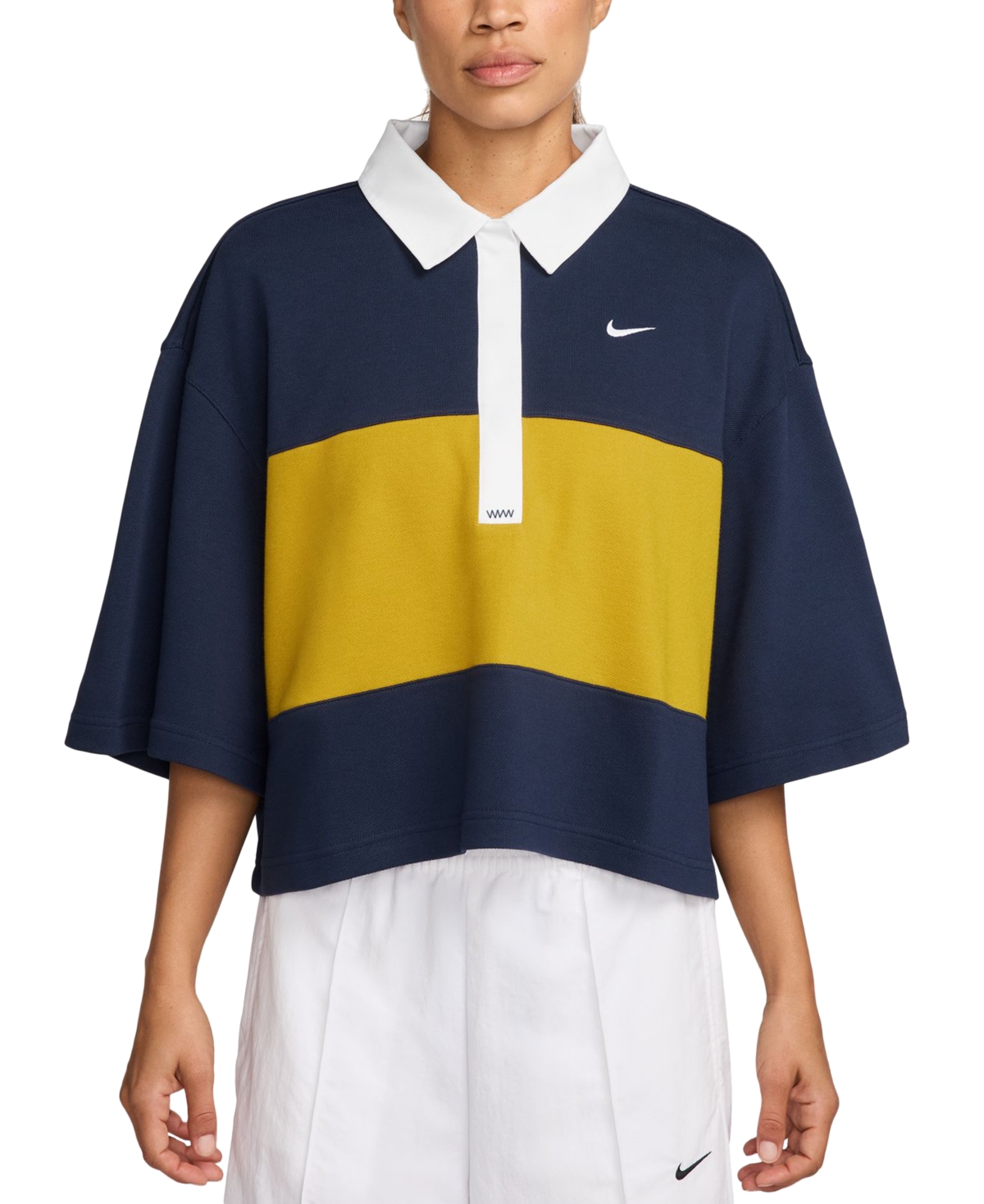Click here for Nike Sportswear Womens Short-Sleeve Oversized Polo... prices
