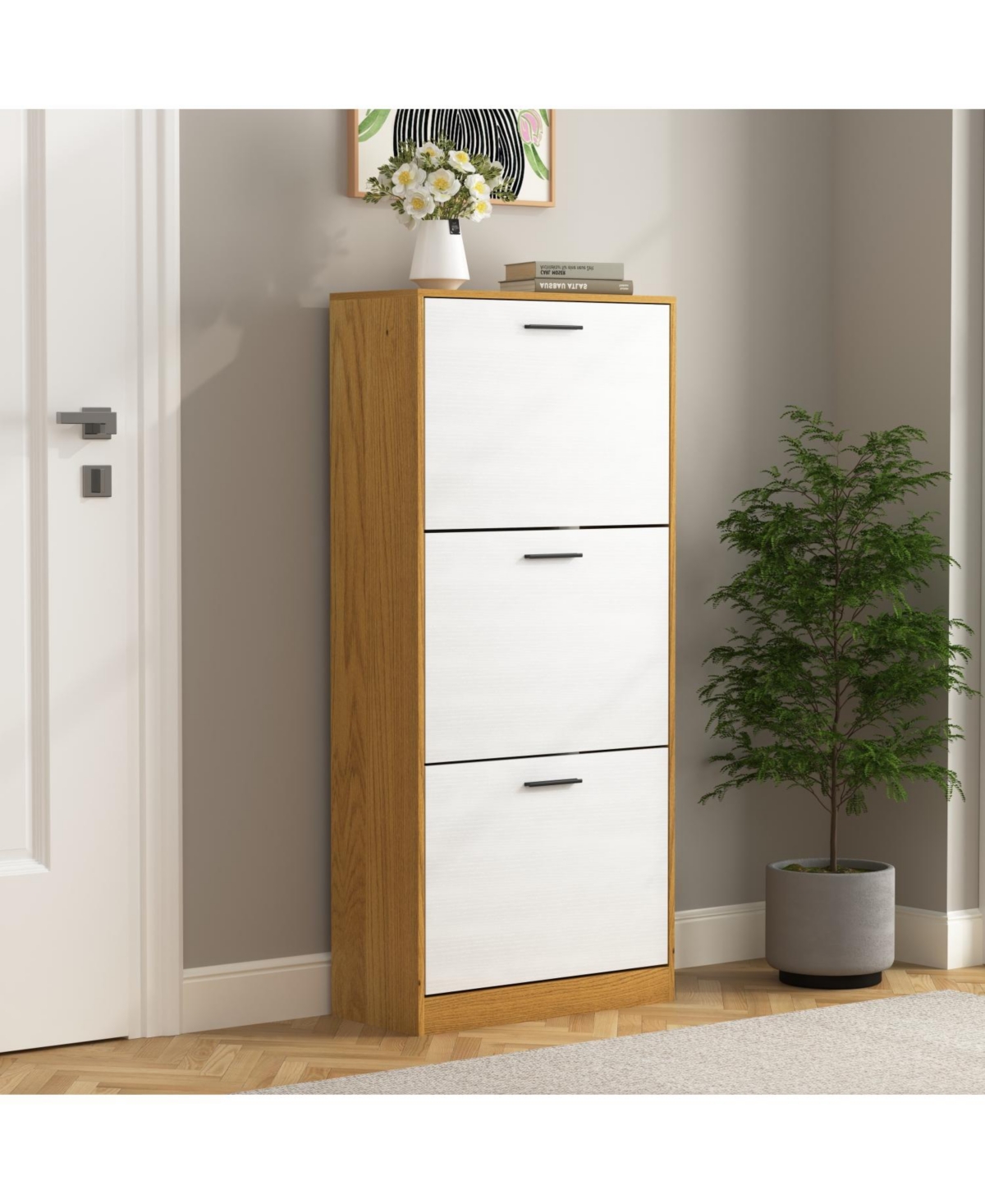 Click here for Streamdale Shoe Storage Cabinet with 3 White Panel... prices