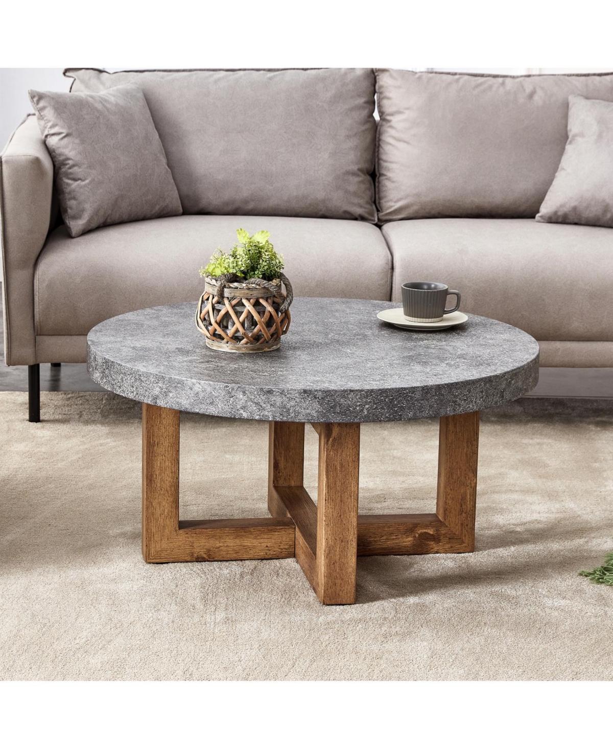 Click here for Streamdale Modern Gray Textured Mdf Coffee Table... prices