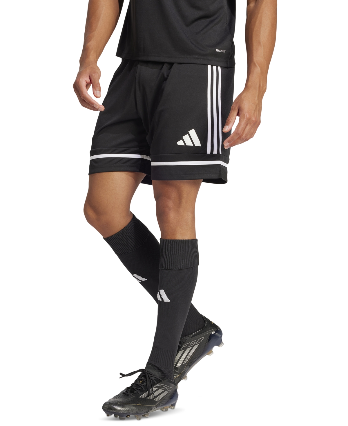 Click here for adidas Mens Regular-Fit Squad 25 Logo Shorts - Bla... prices