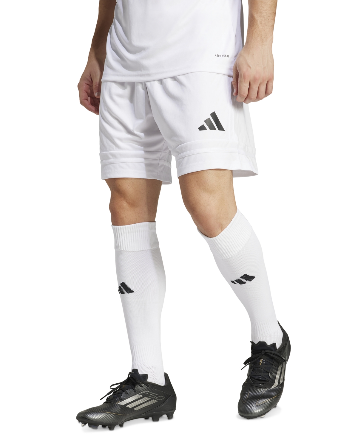 Click here for adidas Mens Regular-Fit Squad 25 Logo Shorts - Whi... prices