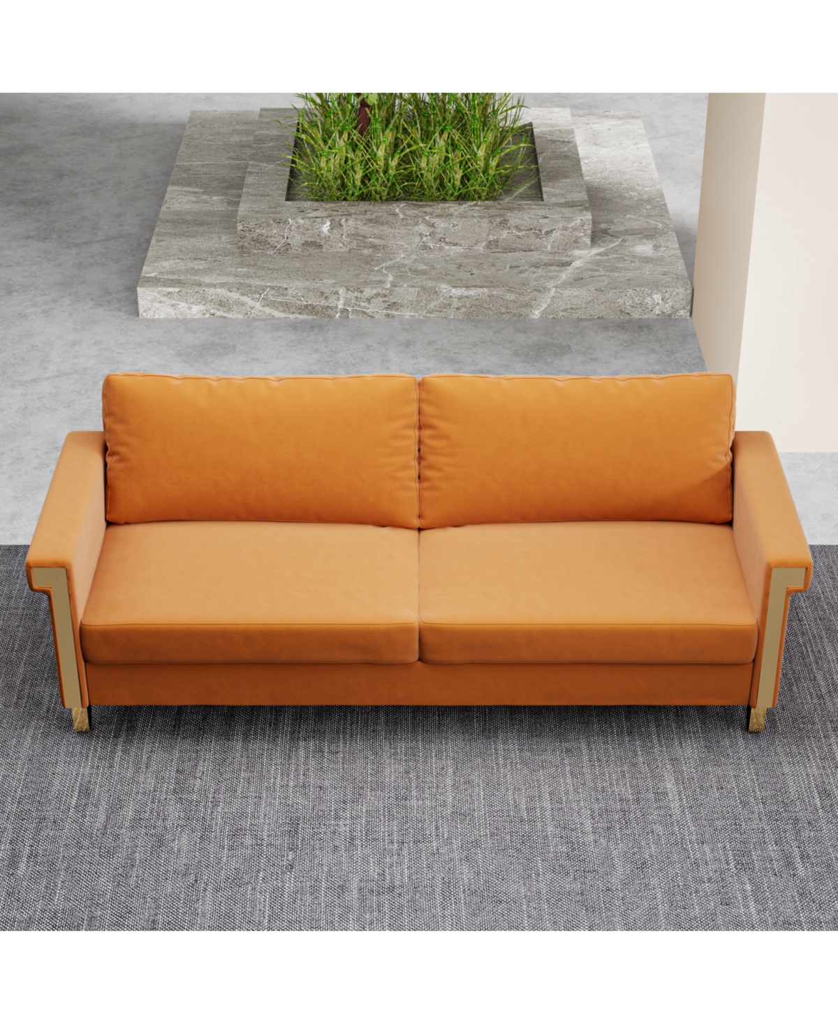 Click here for Streamdale Modern Velvet Sofa with Gold Legs & Dee... prices
