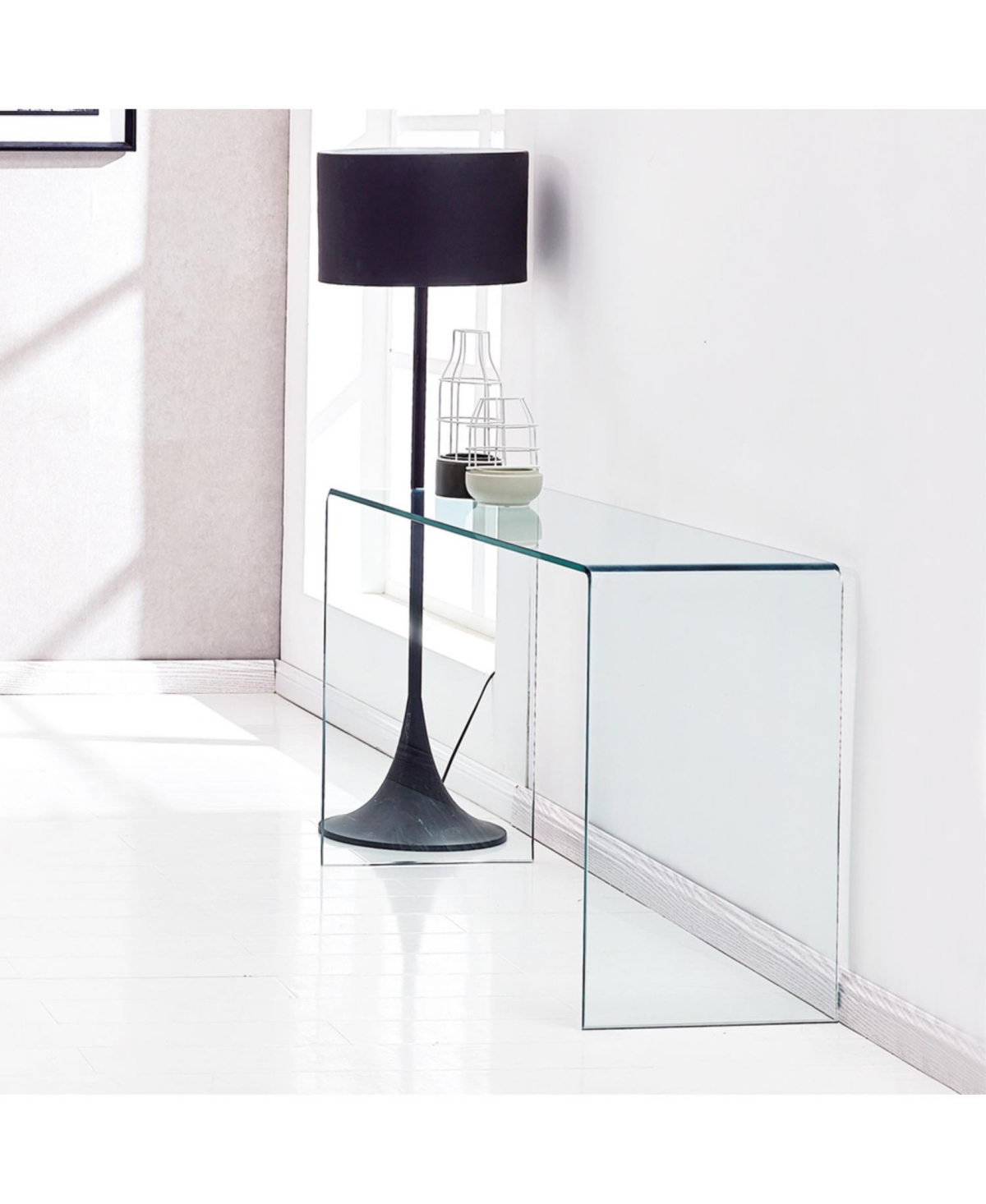 Click here for Streamdale Glass Console Table  Transparent Temper... prices