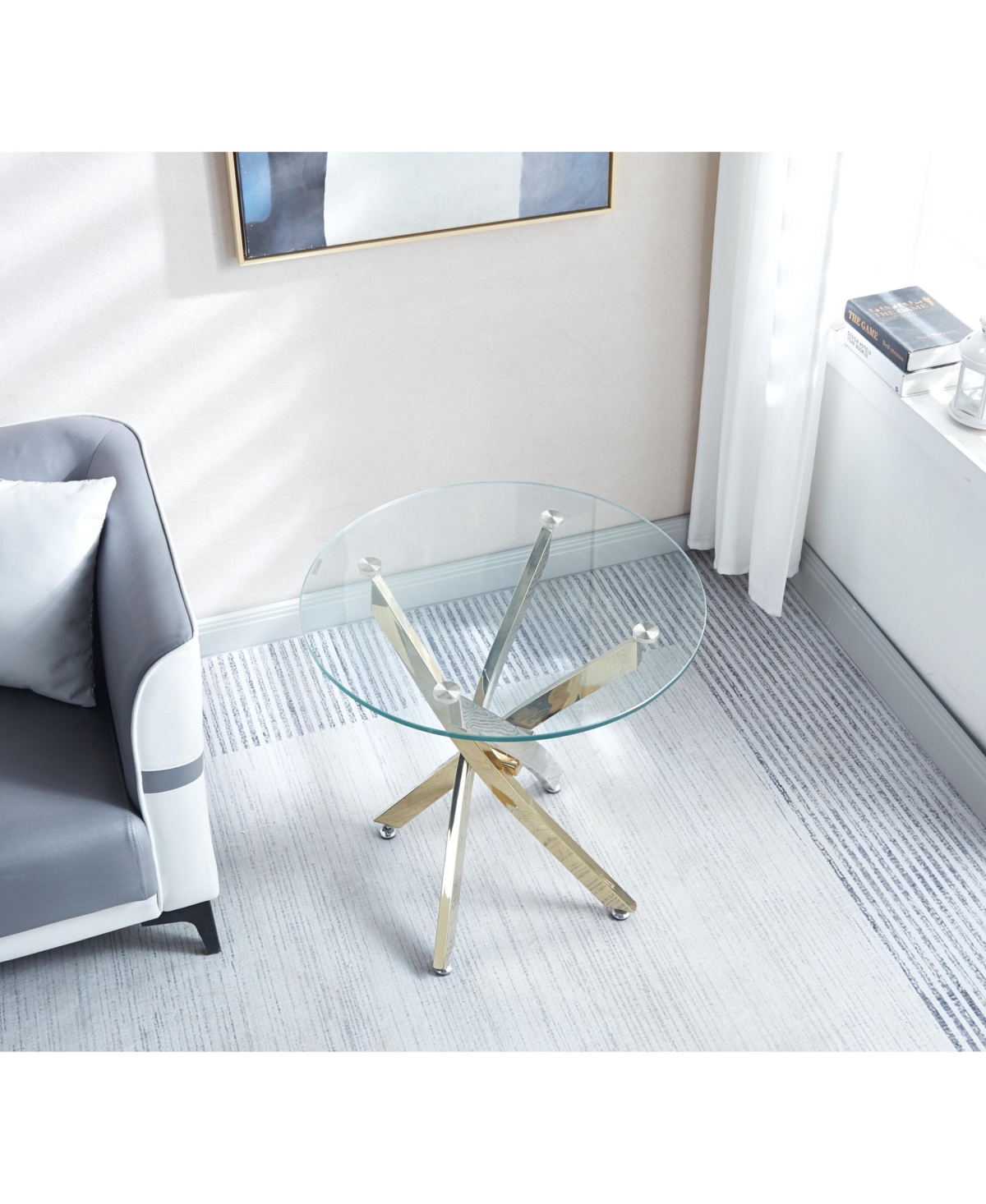 Click here for Streamdale Modern Round Tempered Glass End Table W... prices
