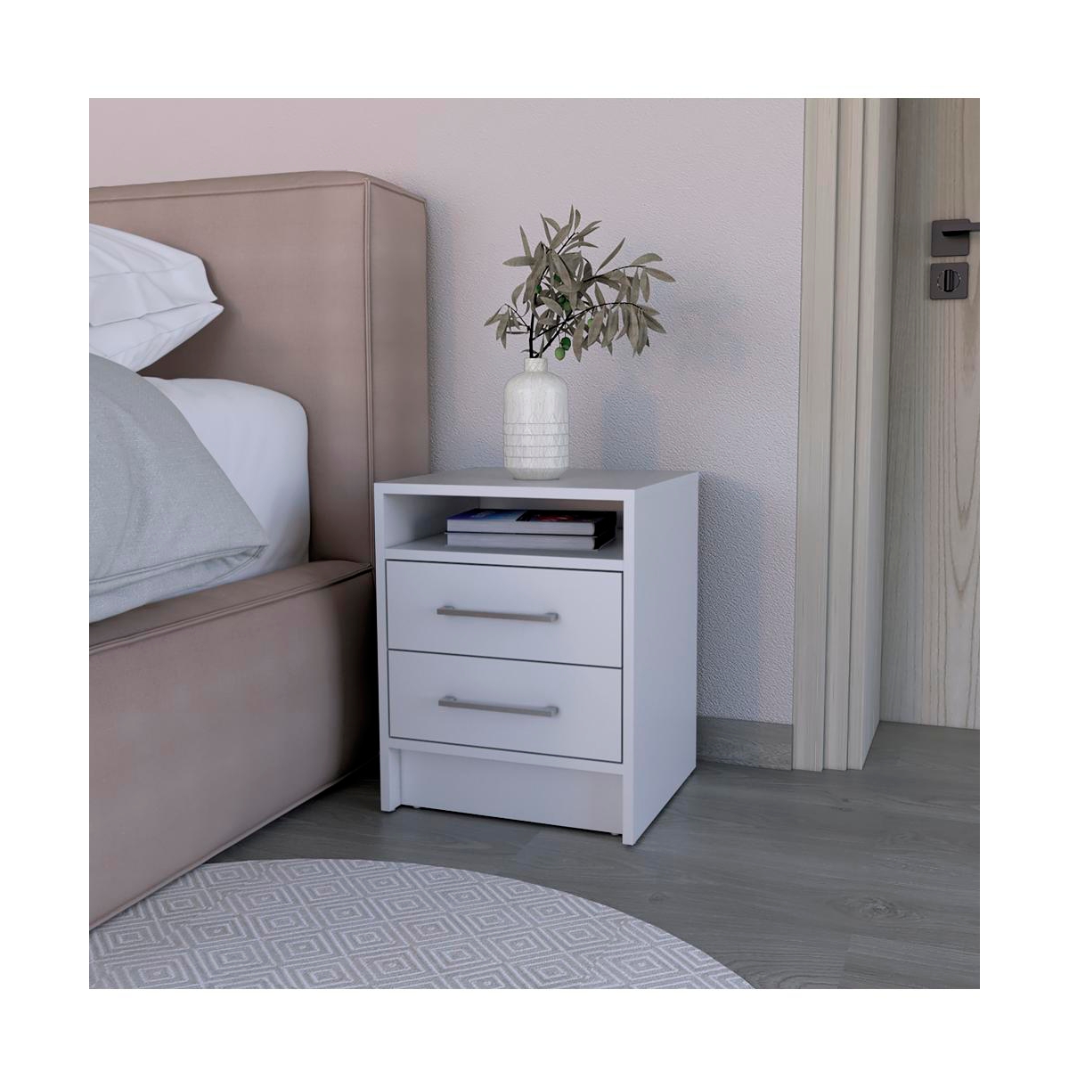 Click here for Nightstand Cartiz  Two Drawers  Finish - White prices