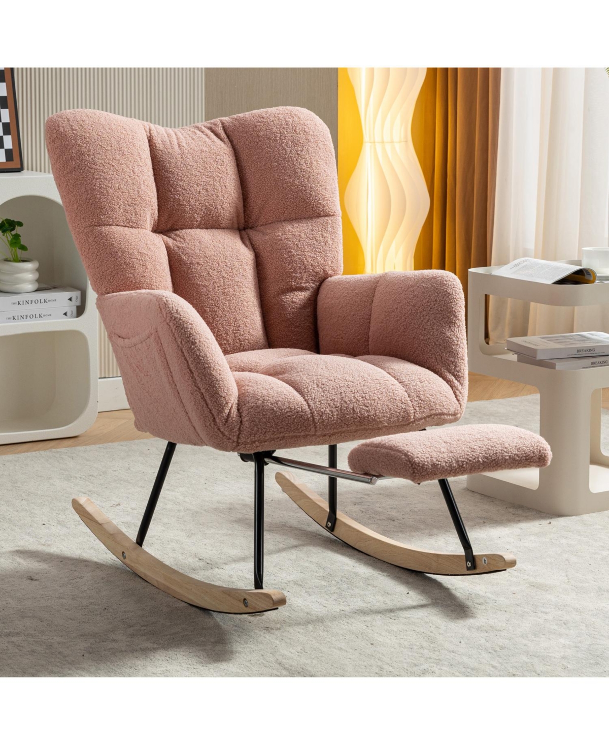 Click here for Streamdale Teddy Fabric Rocking Chair With Adjusta... prices