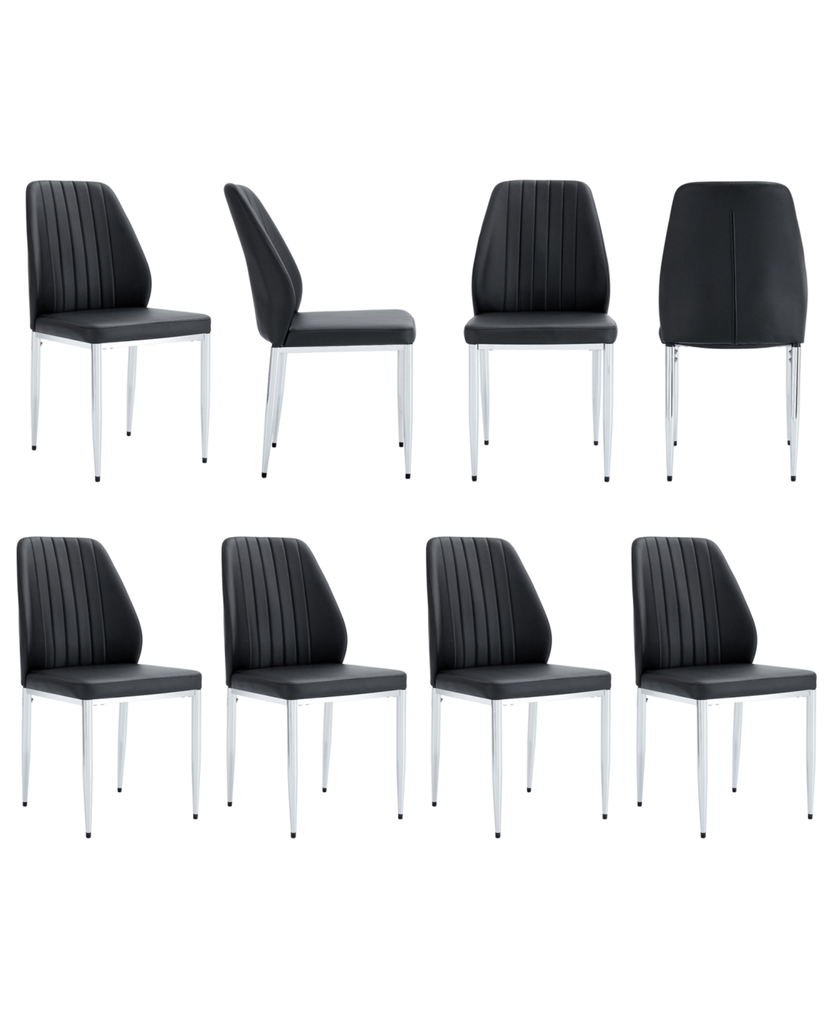 Click here for Streamdale Black Pu Comfort Dining Chairs (Set of... prices