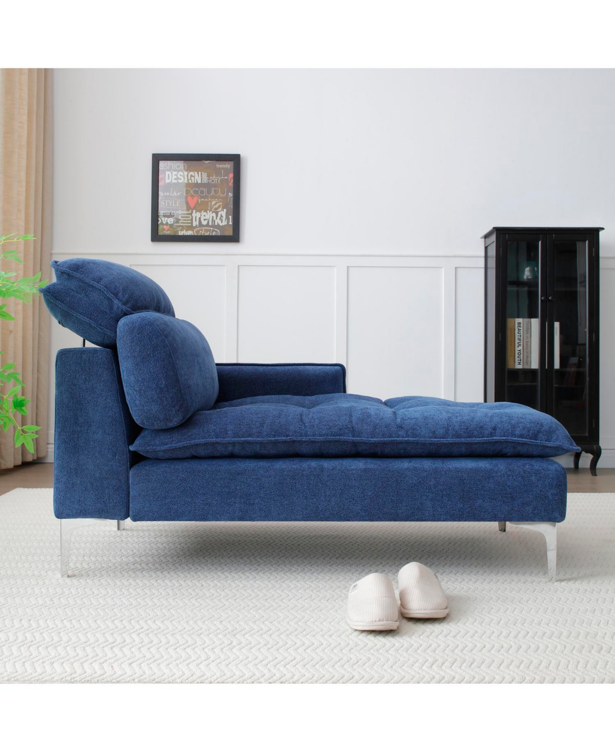 Click here for Streamdale 55" Blue Chaise Lounge with Armres... prices