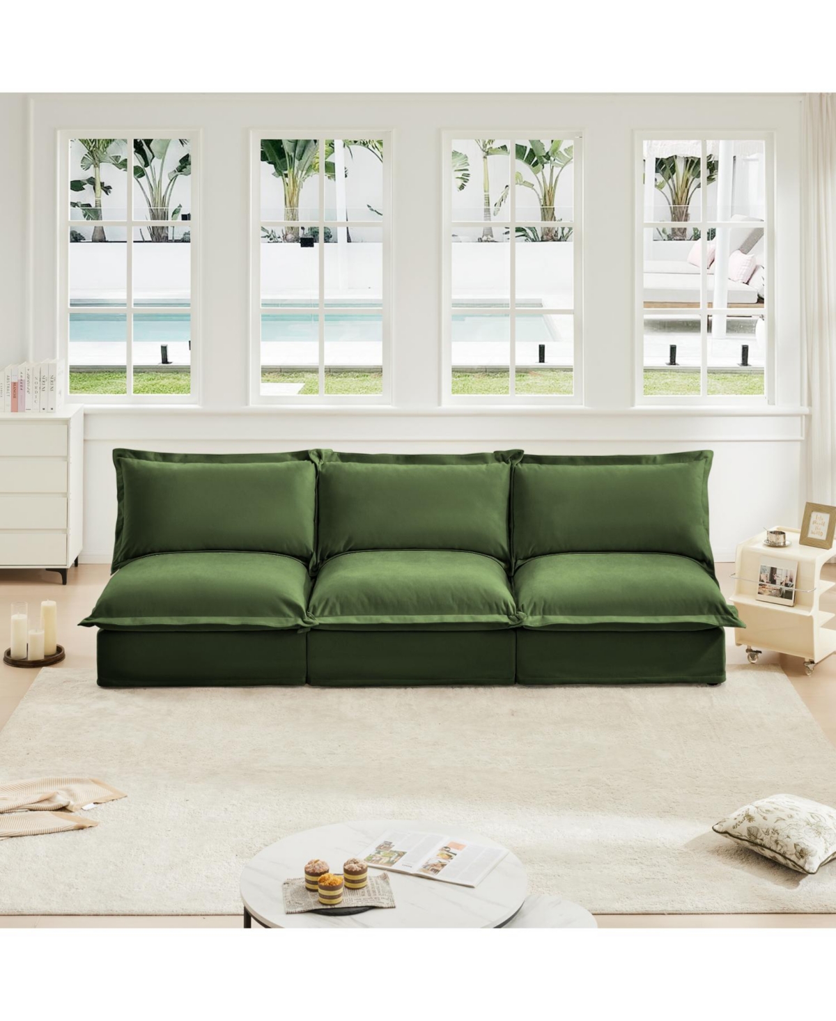 Click here for Modern Armless Modular 3-Seater Sofa Couch  Chenil... prices
